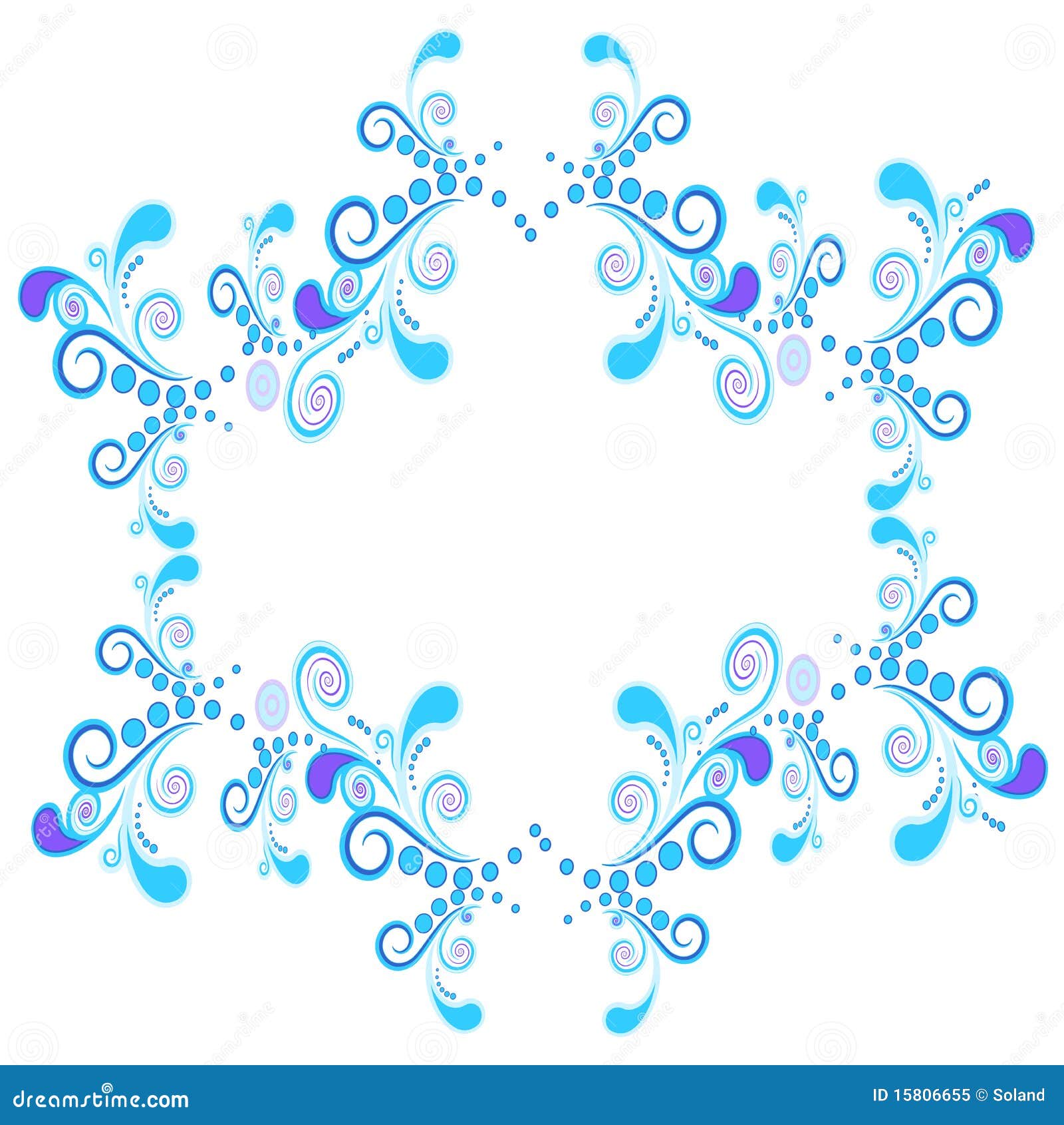 Floral and Spiral Elements Border Frame. Vector. Stock Vector ...