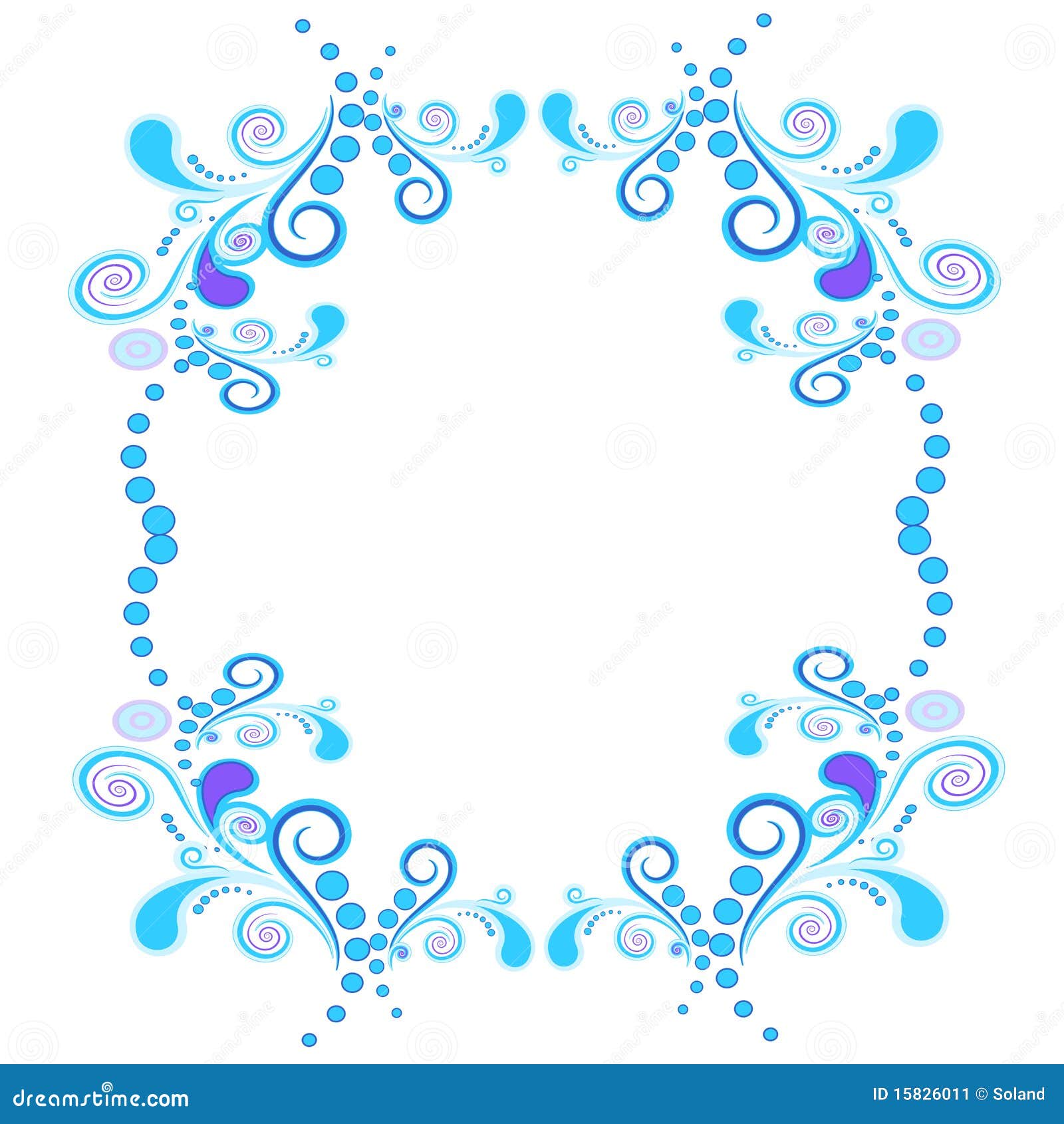 Floral and Spiral Elements Border Frame. Vector. Stock Vector ...