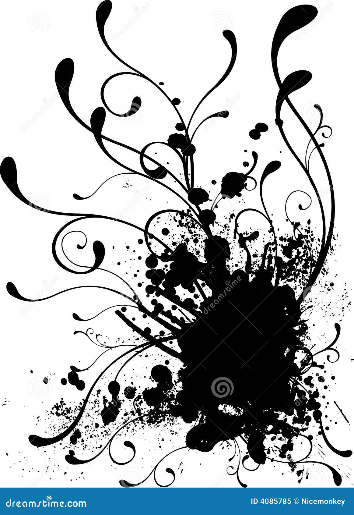 Floral splat stock vector. Illustration of concept, inkblot - 4085785