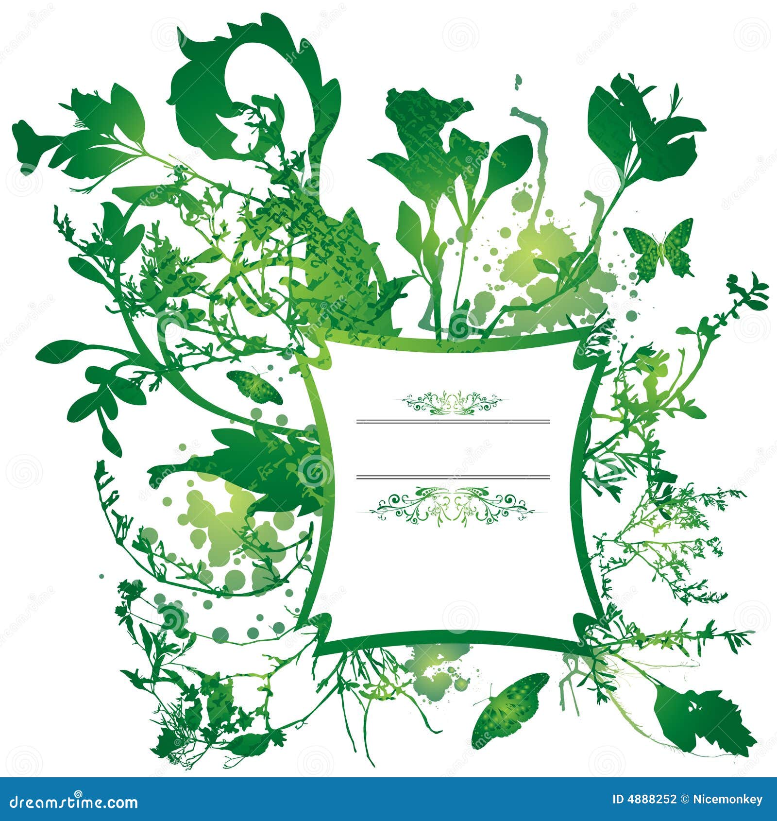 Floral spray banner stock vector. Illustration of leaf - 4888252