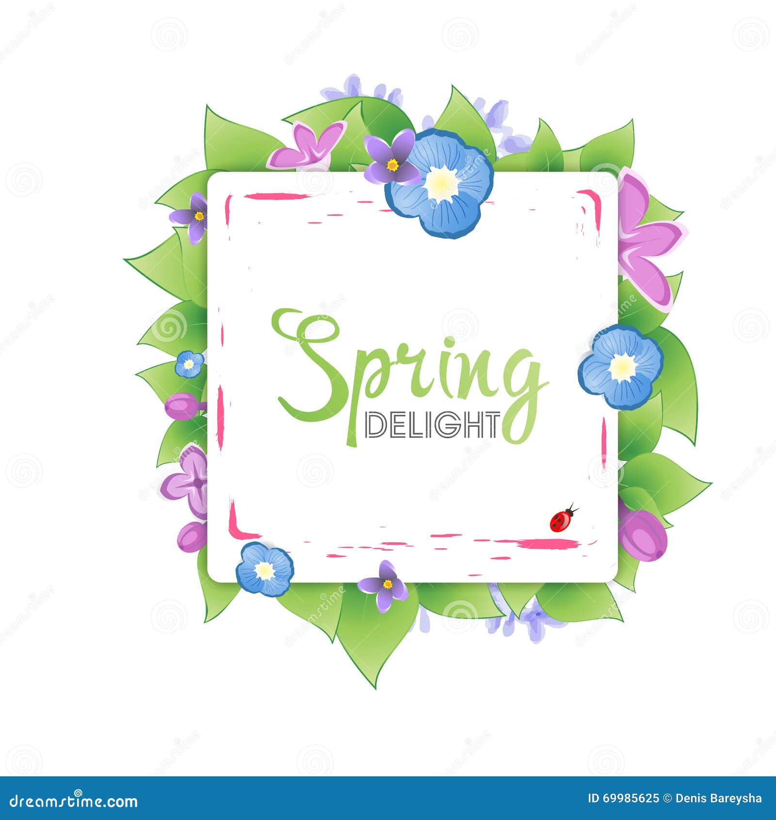 Floral spring banner stock vector. Illustration of nature - 69985625