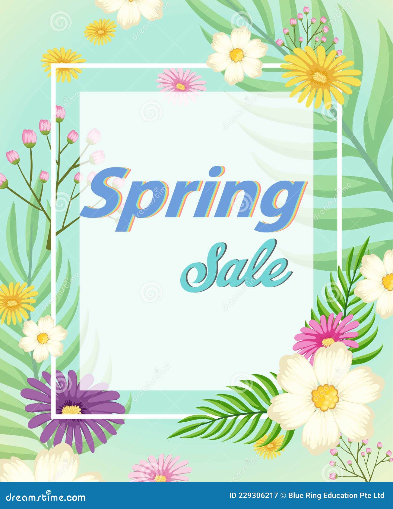 Floral Spring Banner Template Stock Vector - Illustration of graphic ...