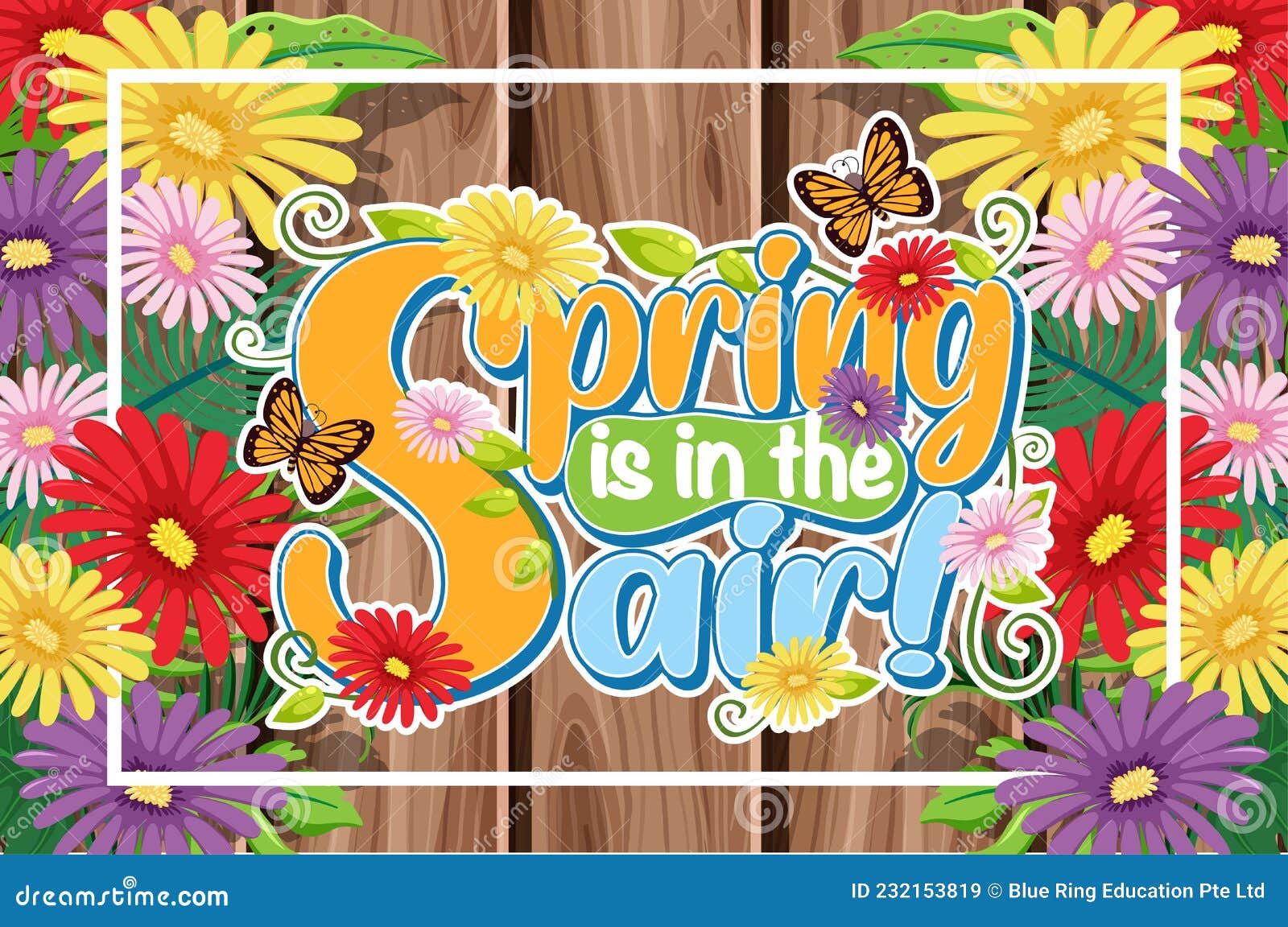 Floral Spring Banner Template Stock Vector - Illustration of empty ...