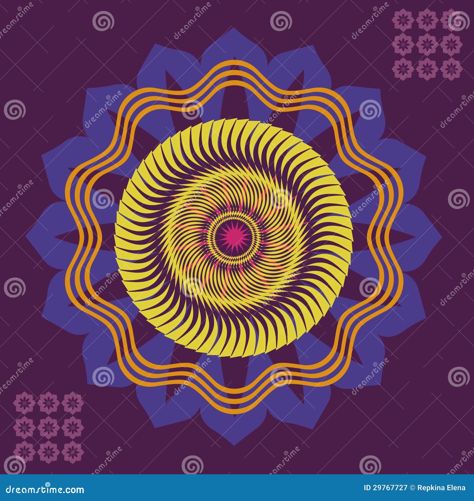 Optical Illusions in Color Mandala Stock Vector - Illustration of ...