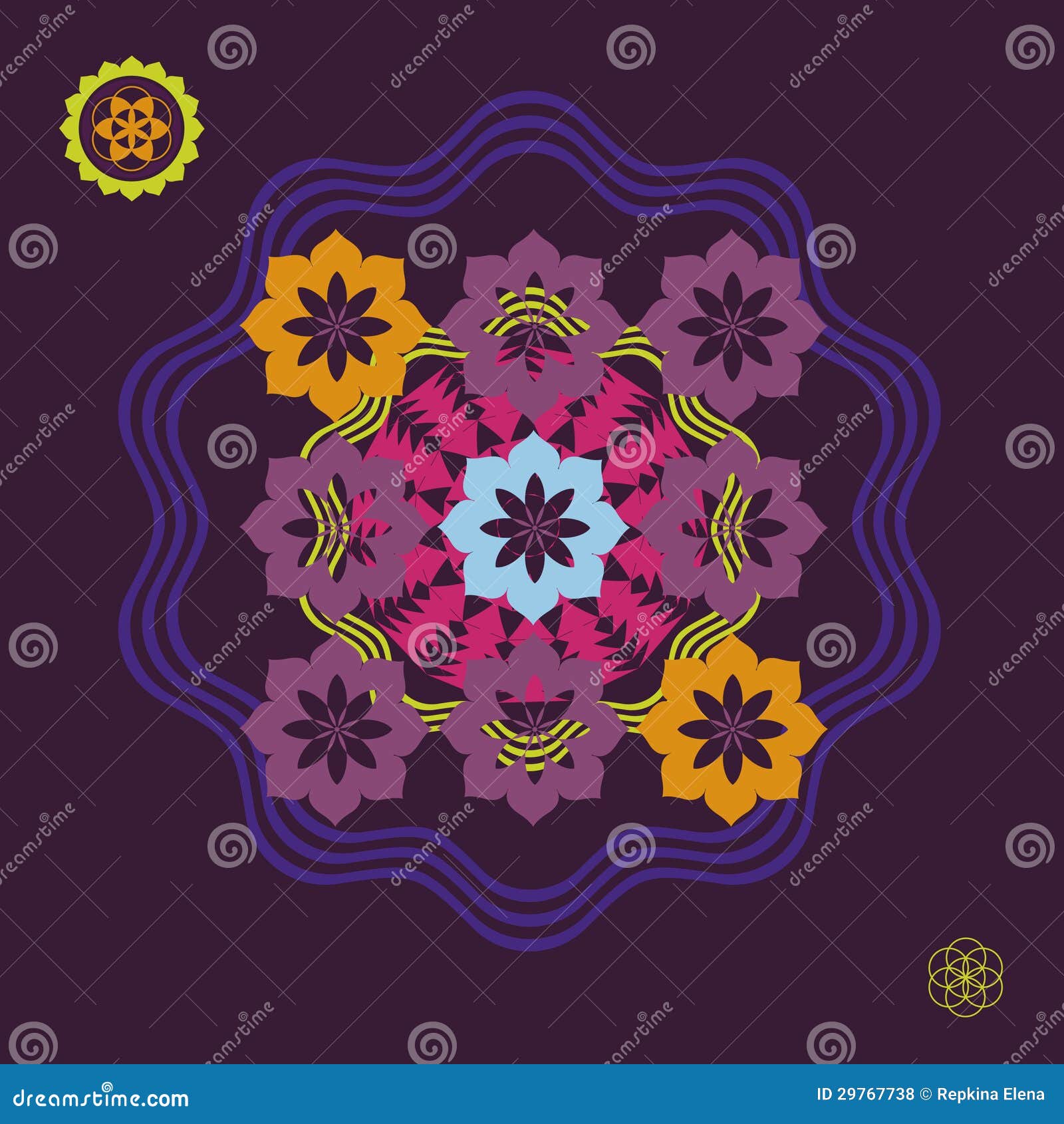 Lotus Mandalas and Optical Illusions Stock Vector - Illustration of ...