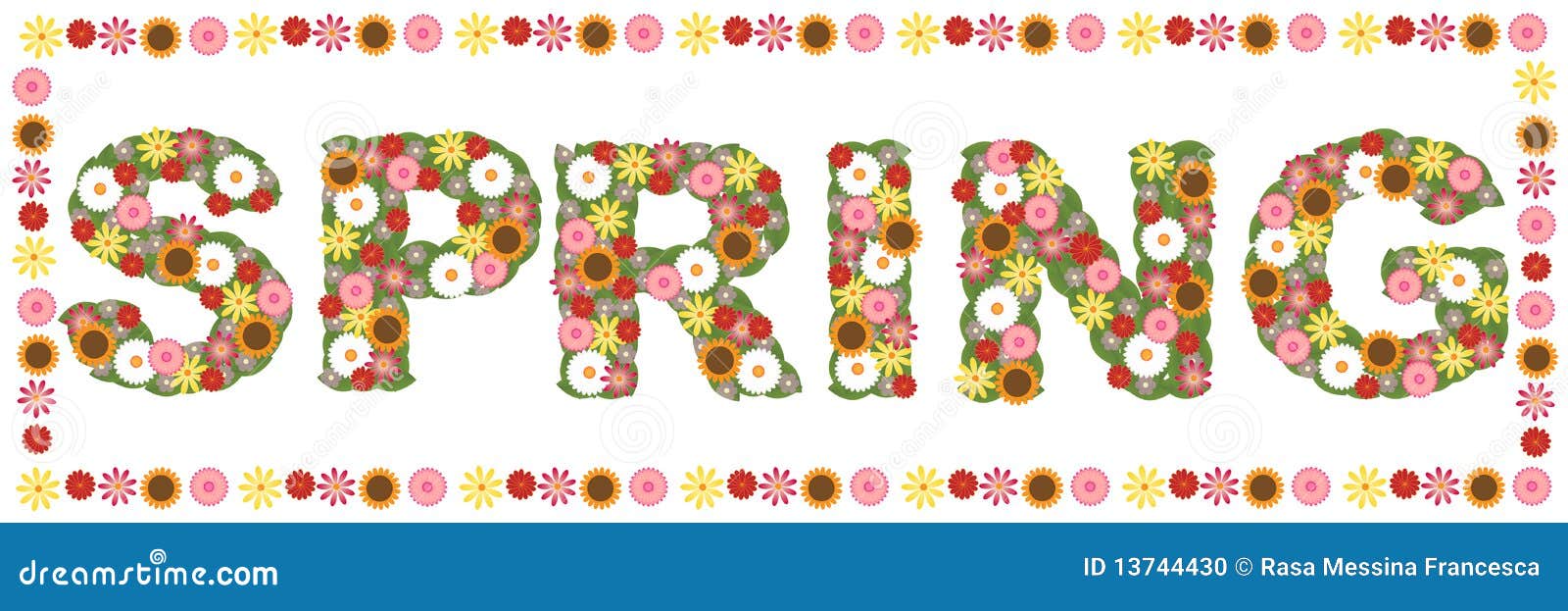 Spring word clip art