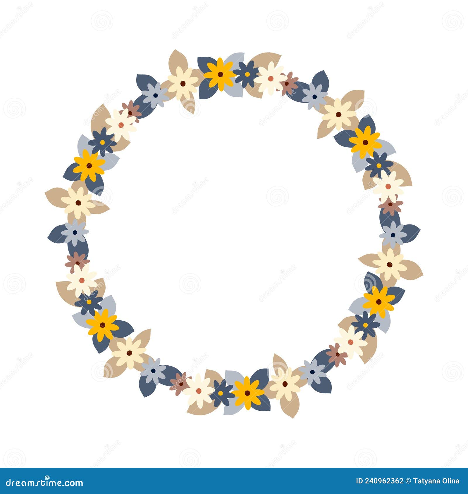 Floral Spring Wreath in Boho Style Stock Vector - Illustration of ...