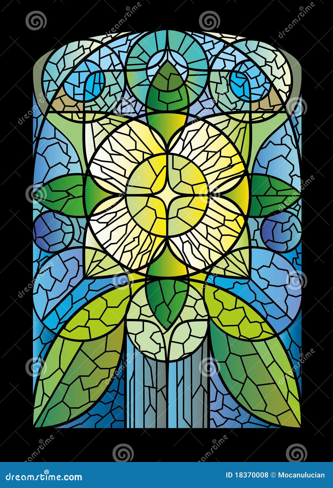 Floral Stained-glass Pattern Vector Illustration | CartoonDealer.com ...