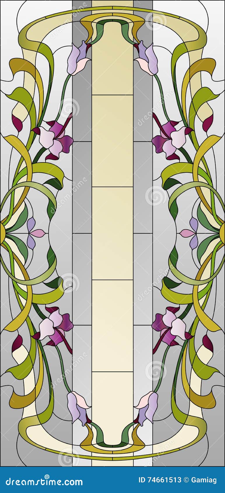 Floral Stained-glass Pattern Stock Vector - Illustration of ornamental ...