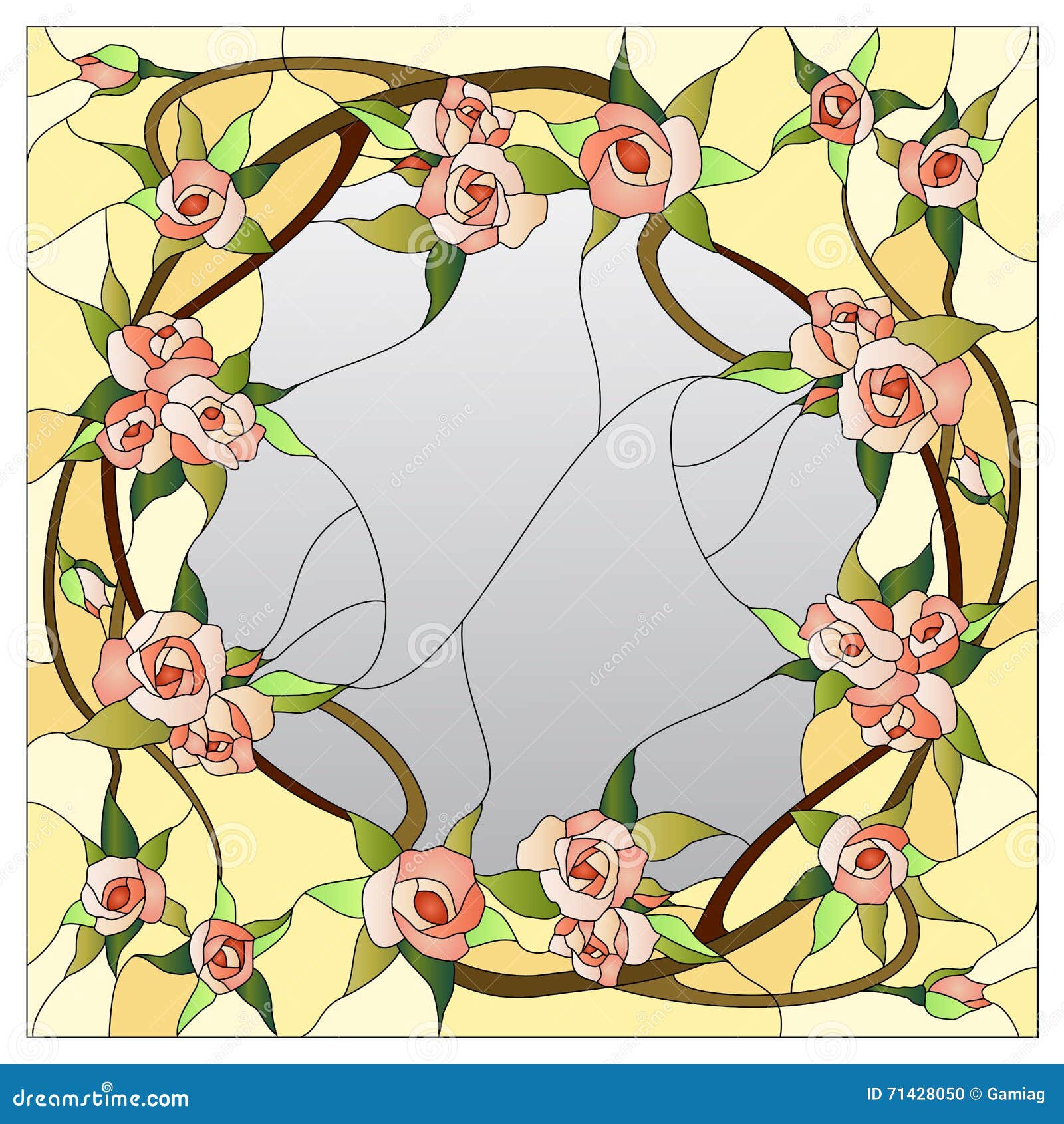 Floral Stained Glass Pattern Vector Illustration | CartoonDealer.com ...