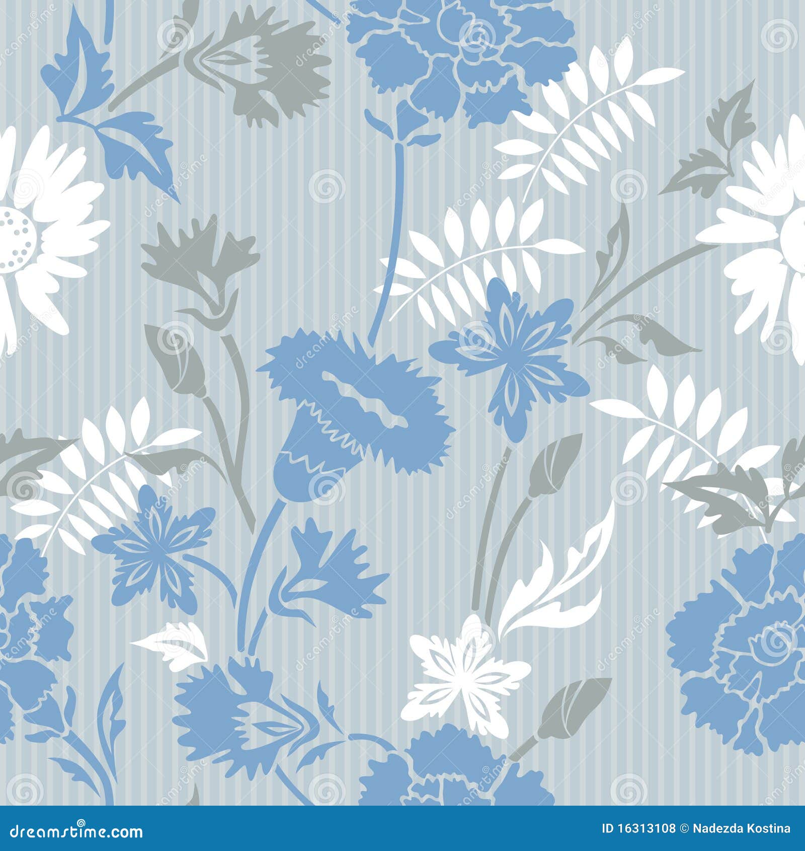 Floral Striped Pattern stock vector. Illustration of painting - 16313108