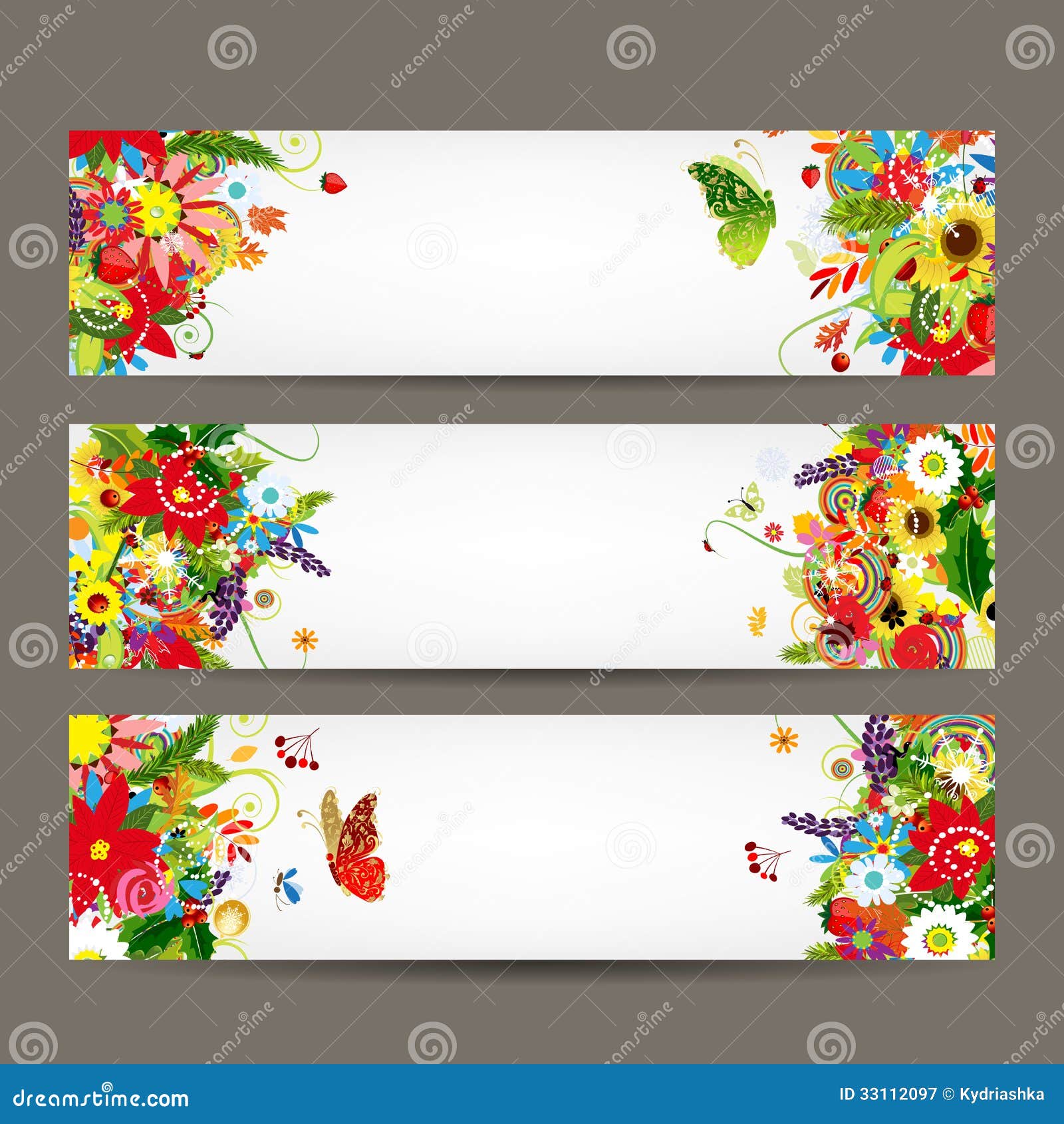 Floral Style Banners for Your Design Stock Vector - Illustration of ...