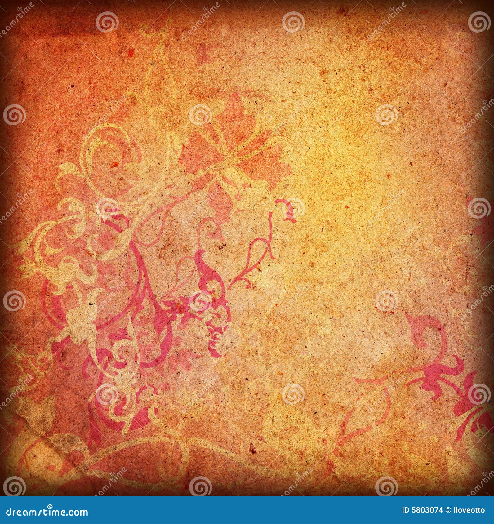 Floral Style Old Paper Textures Background Stock Photo - Image of ...