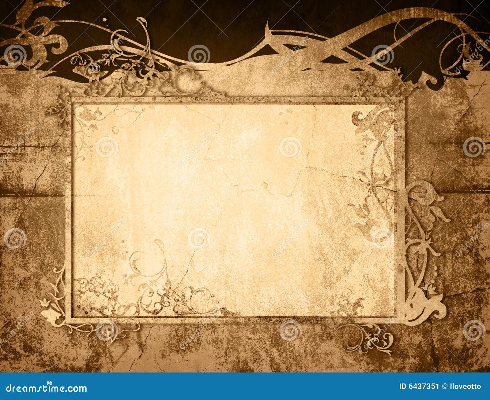 Floral Style Old Paper Textures Frame Stock Illustration - Illustration ...