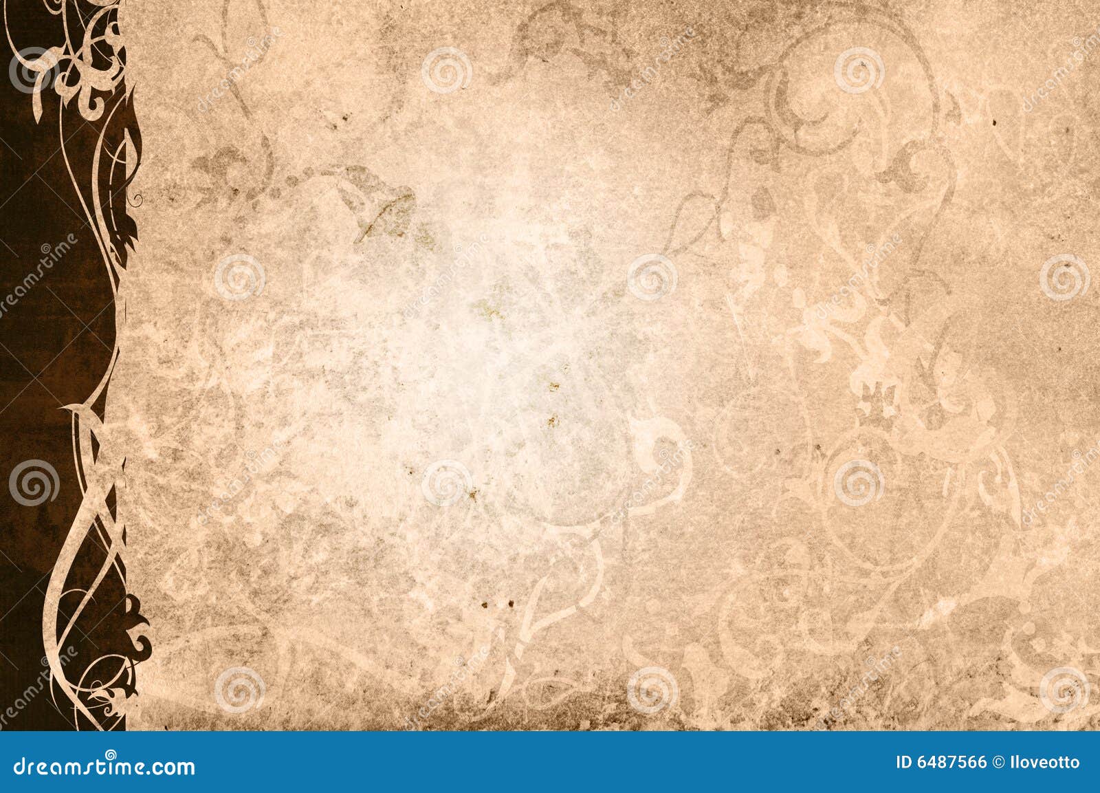 Floral Style Old Paper Textures Frame Stock Illustration - Illustration ...
