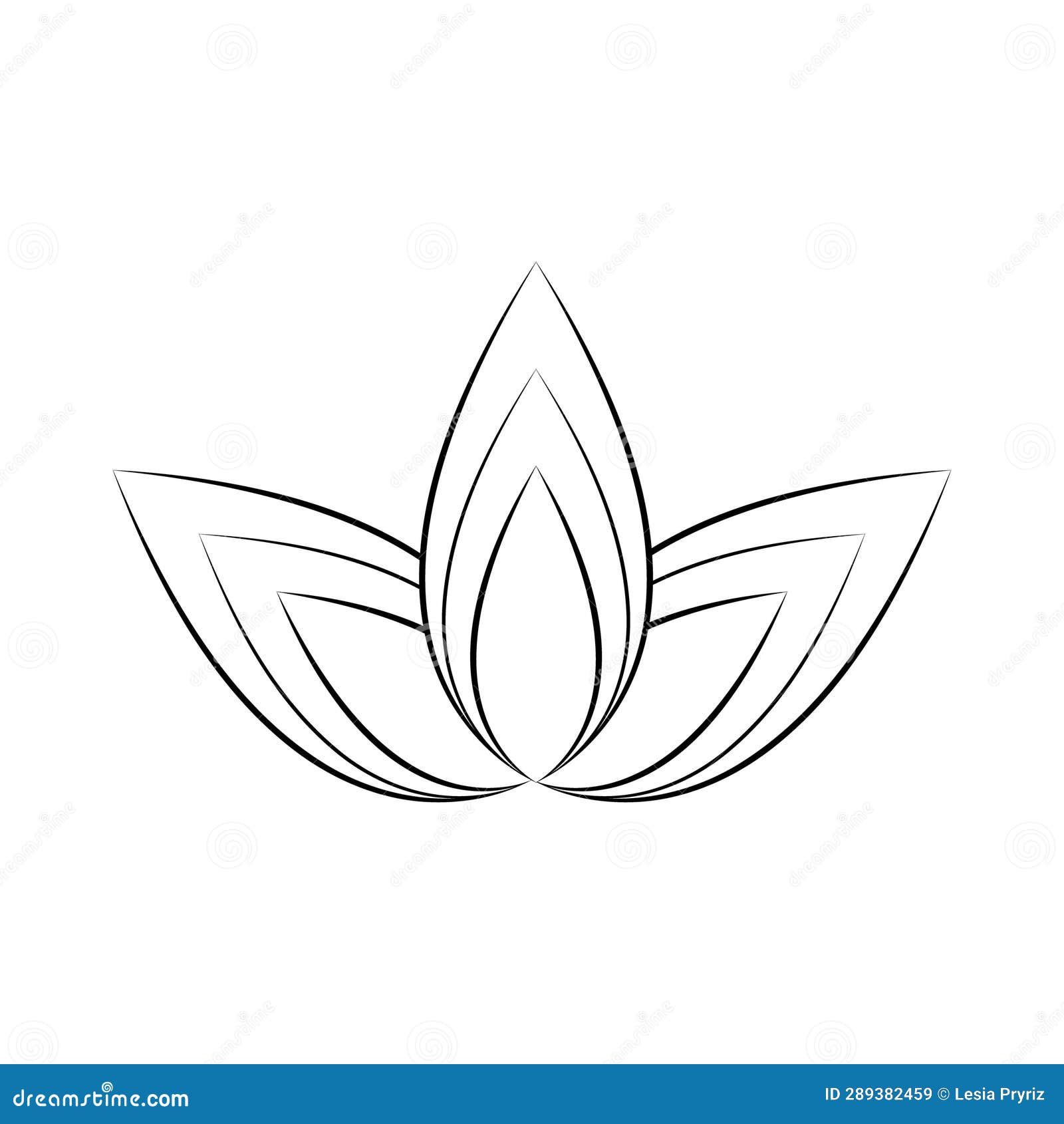 Floral Stylized Element, Lotus Flower Stock Vector - Illustration of ...