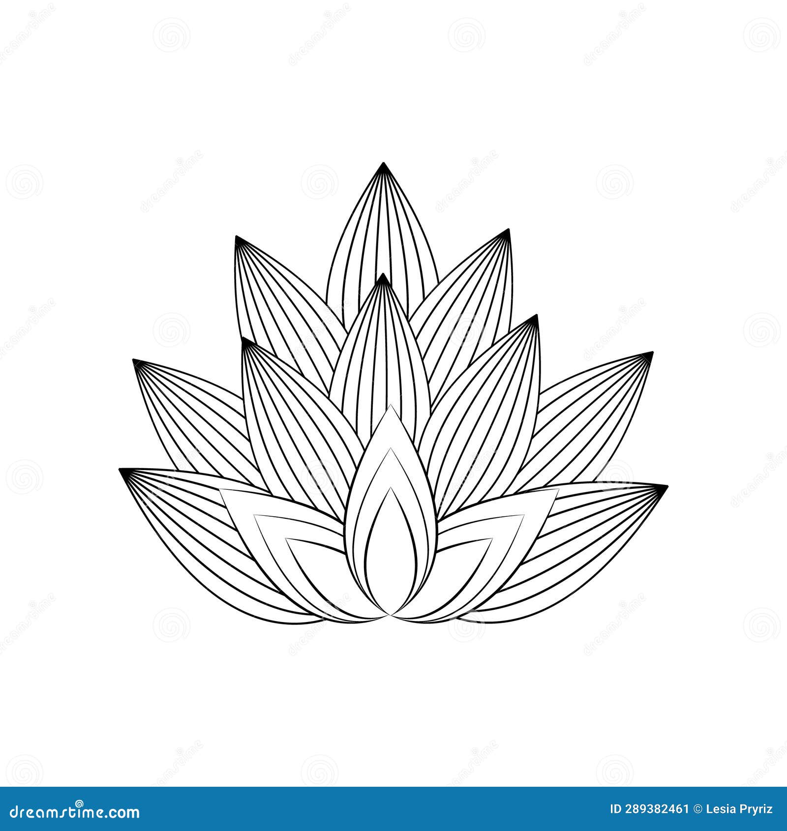 Floral Stylized Element, Lotus Flower Stock Vector - Illustration of ...