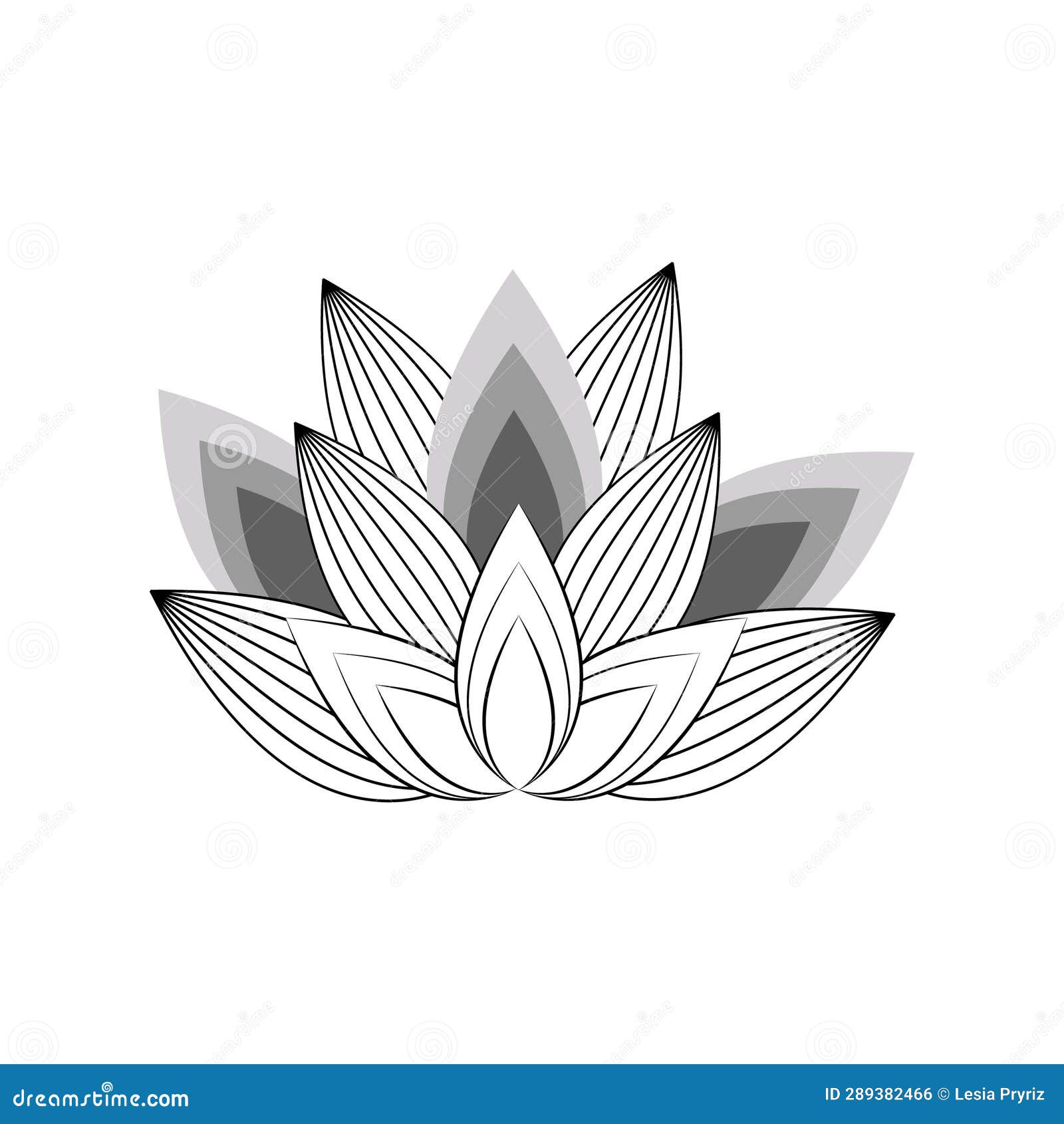Floral Stylized Element, Lotus Flower Stock Illustration - Illustration ...
