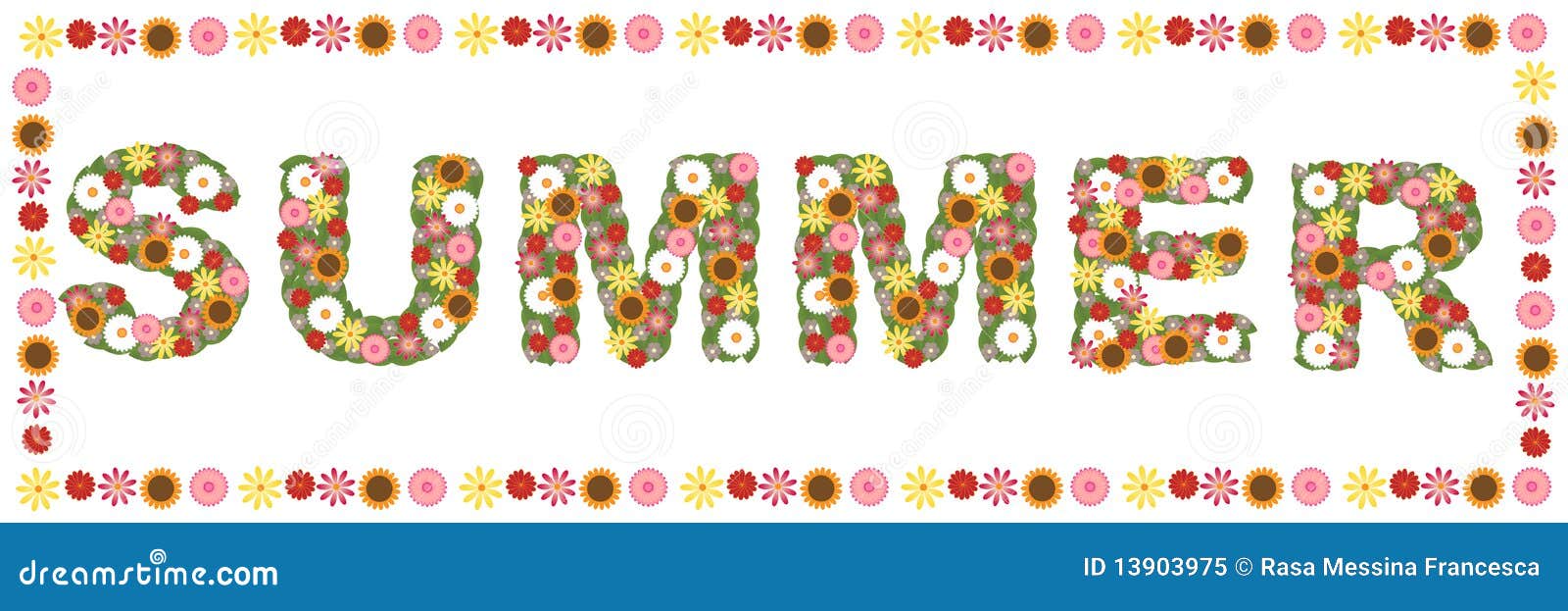 Floral summer word stock vector. Illustration of isolated - 13903975