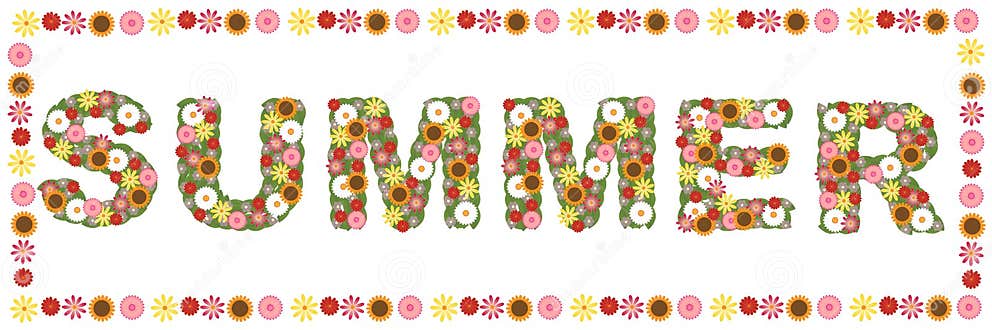 Floral summer word stock vector. Illustration of isolated - 13903975