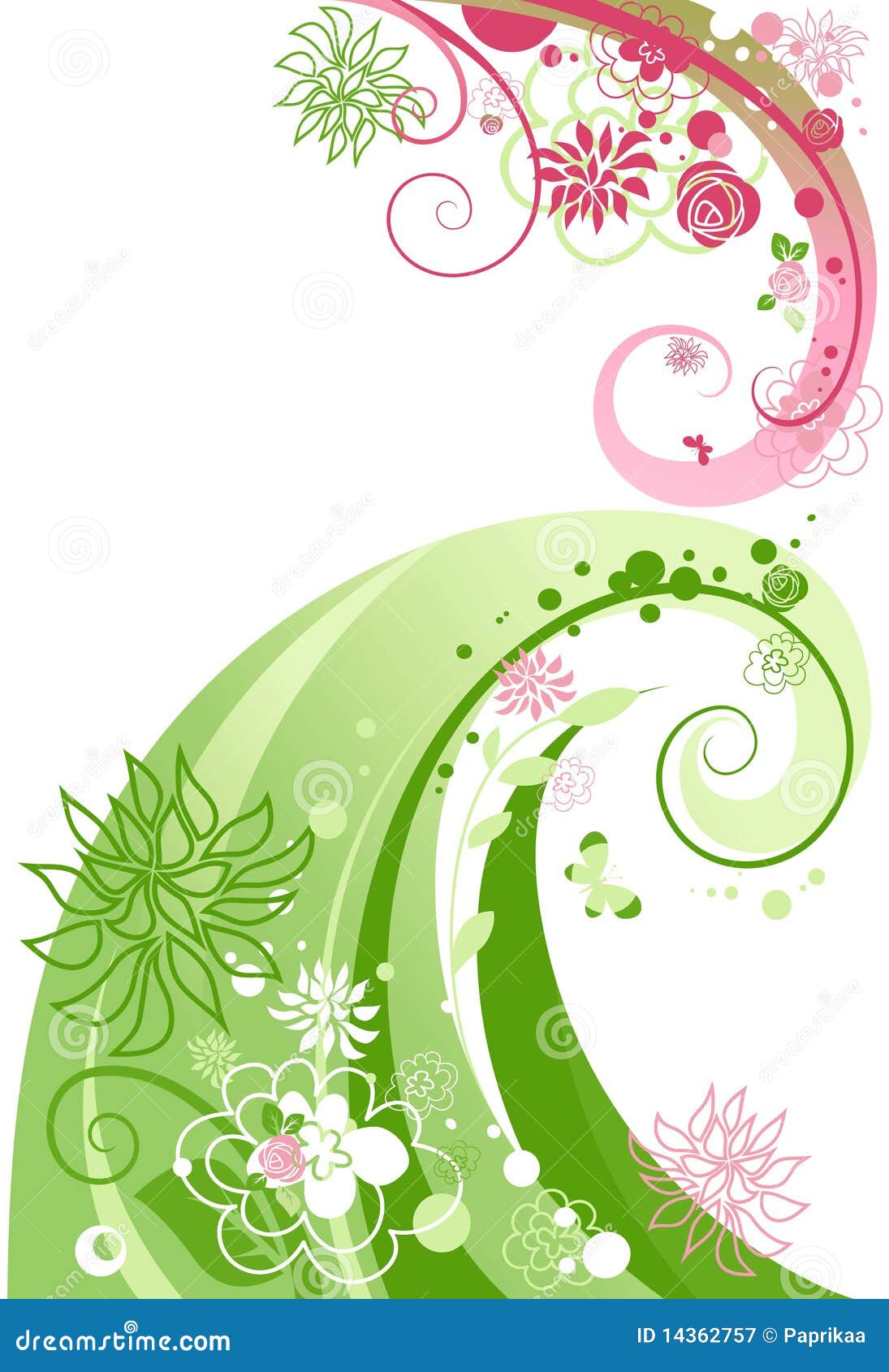 Floral swirl abstract stock vector. Illustration of green - 14362757