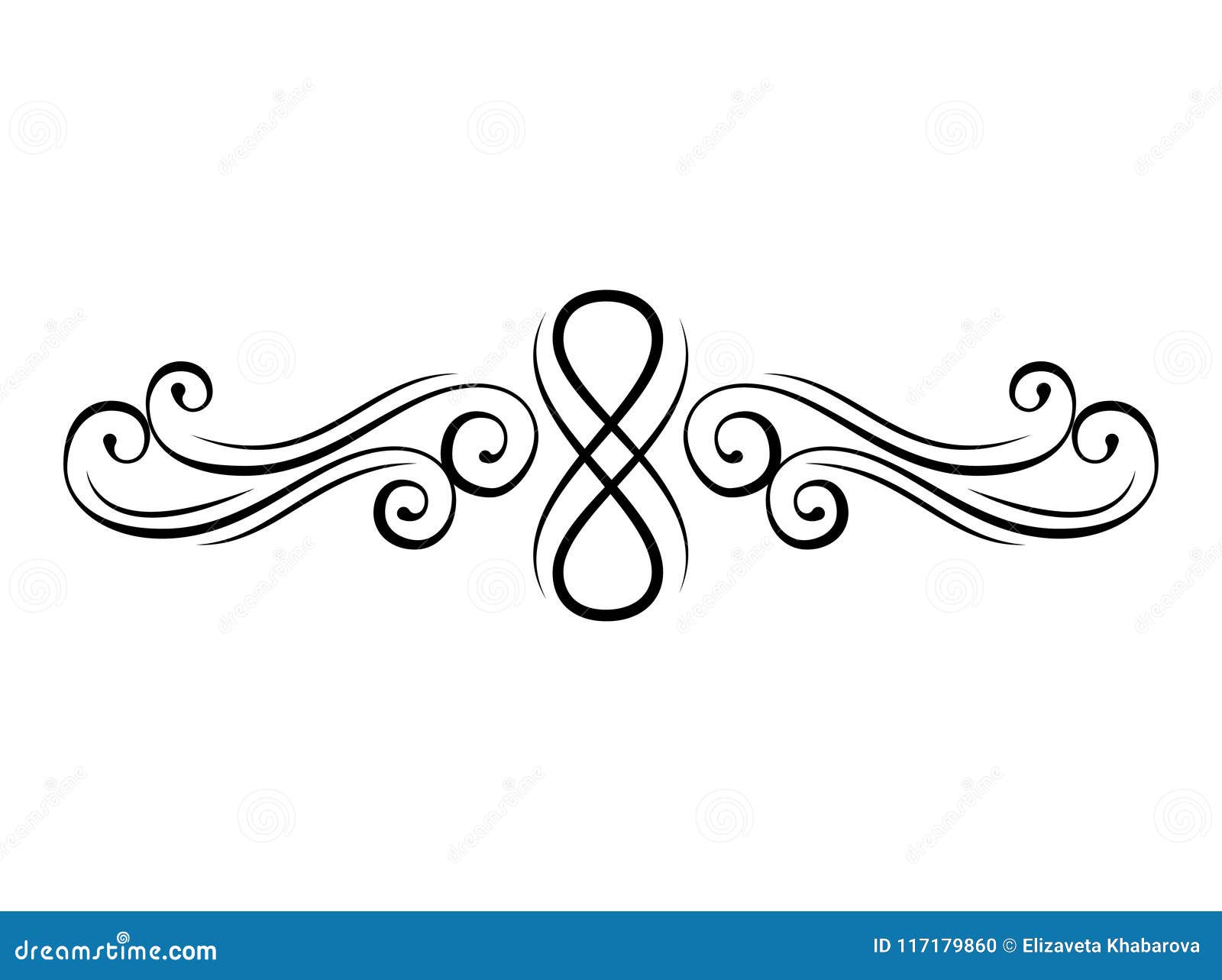 Floral Swirl. Calligraphic Decorative Elements. Page Divider, Border ... Floral Swirl. Calligraphic Decorative Elements. Page Divider, Border ...