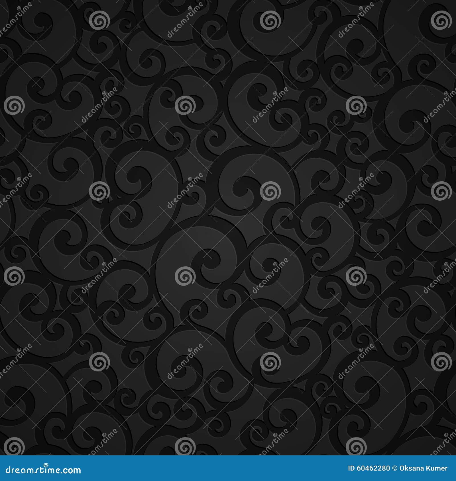 Floral Swirl Damask Seamless Pattern Stock Vector - Illustration of ...