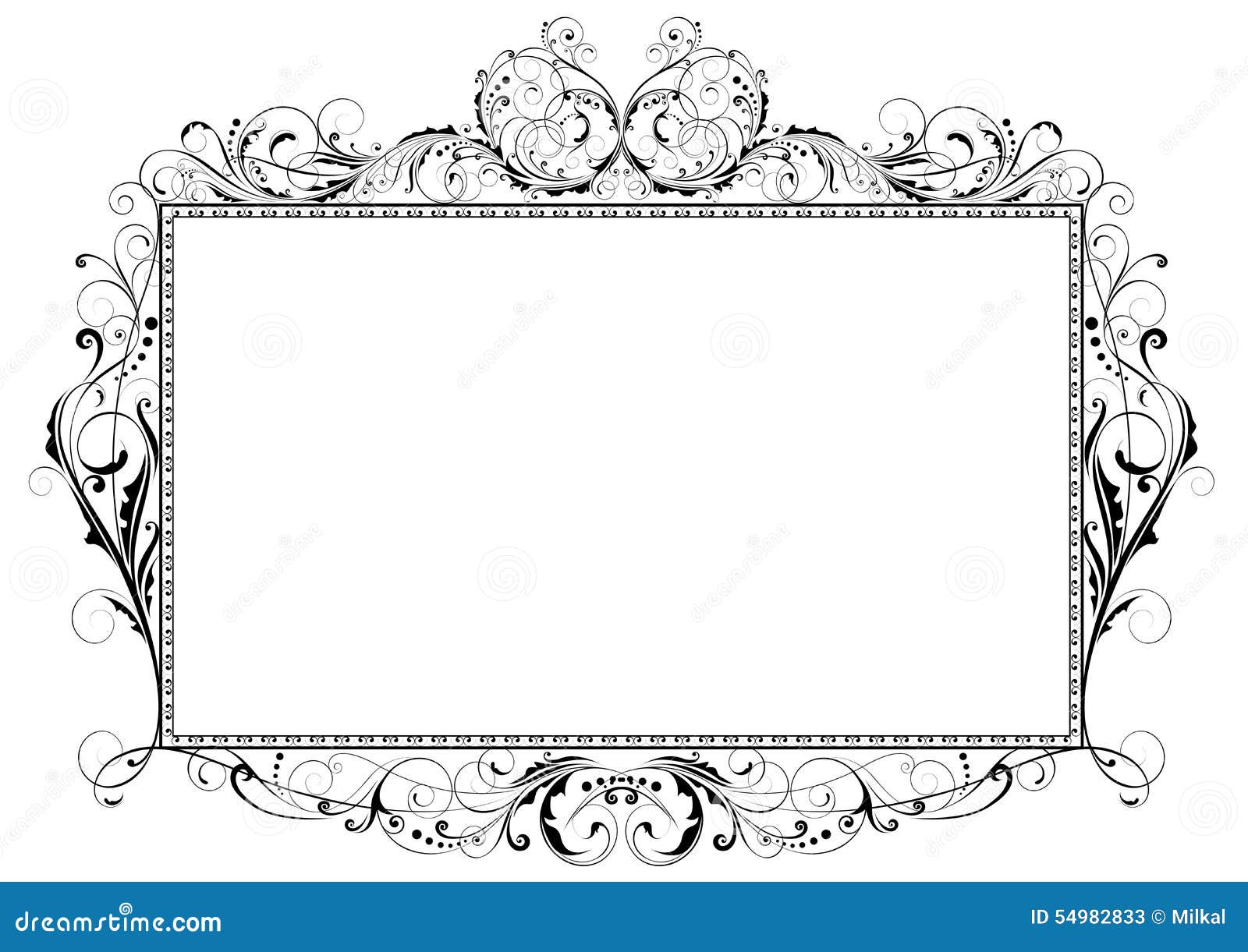 Floral swirl frame stock vector. Illustration of backgrounds - 54982833