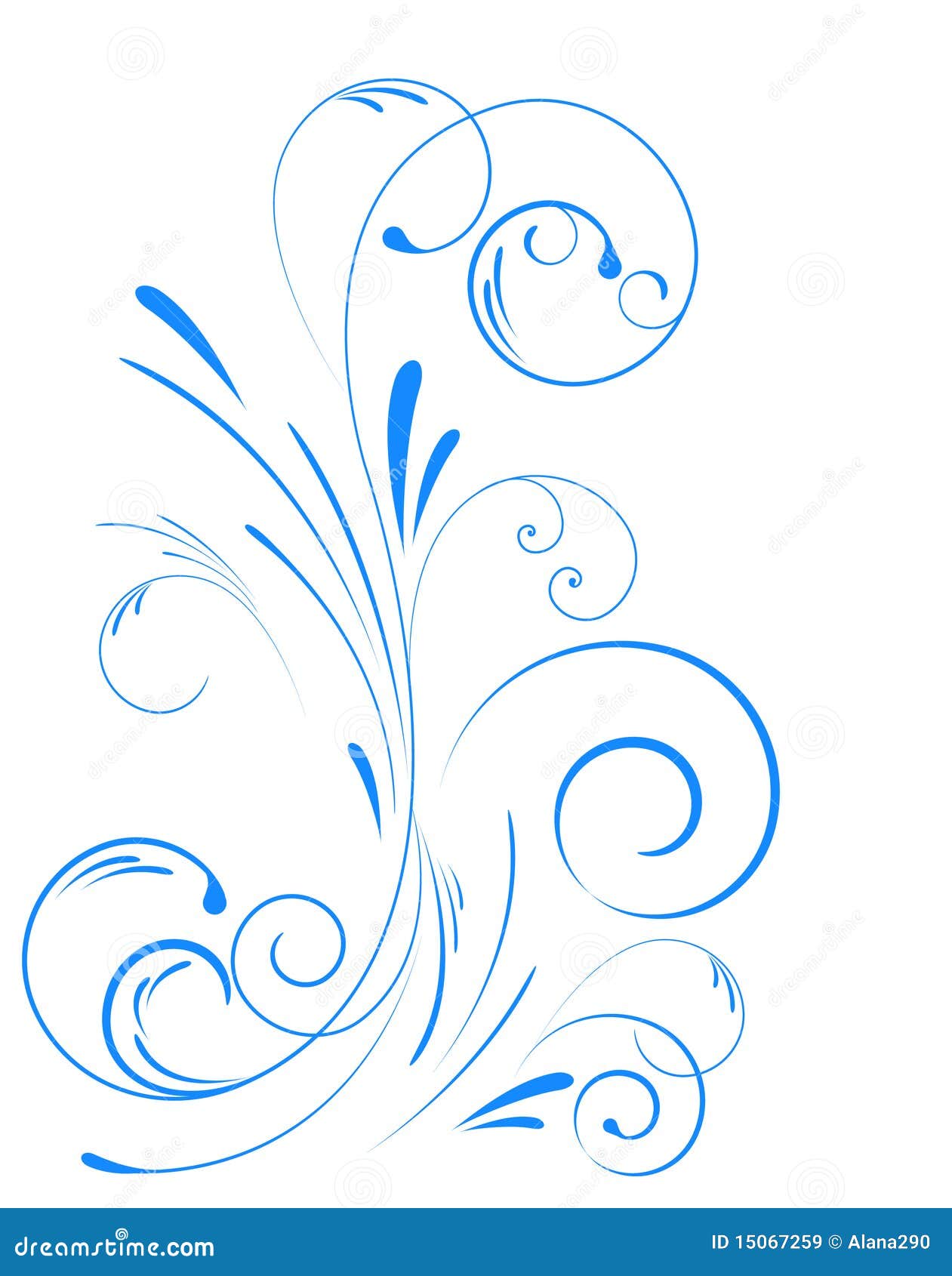 Blue Corner Swirl Designs