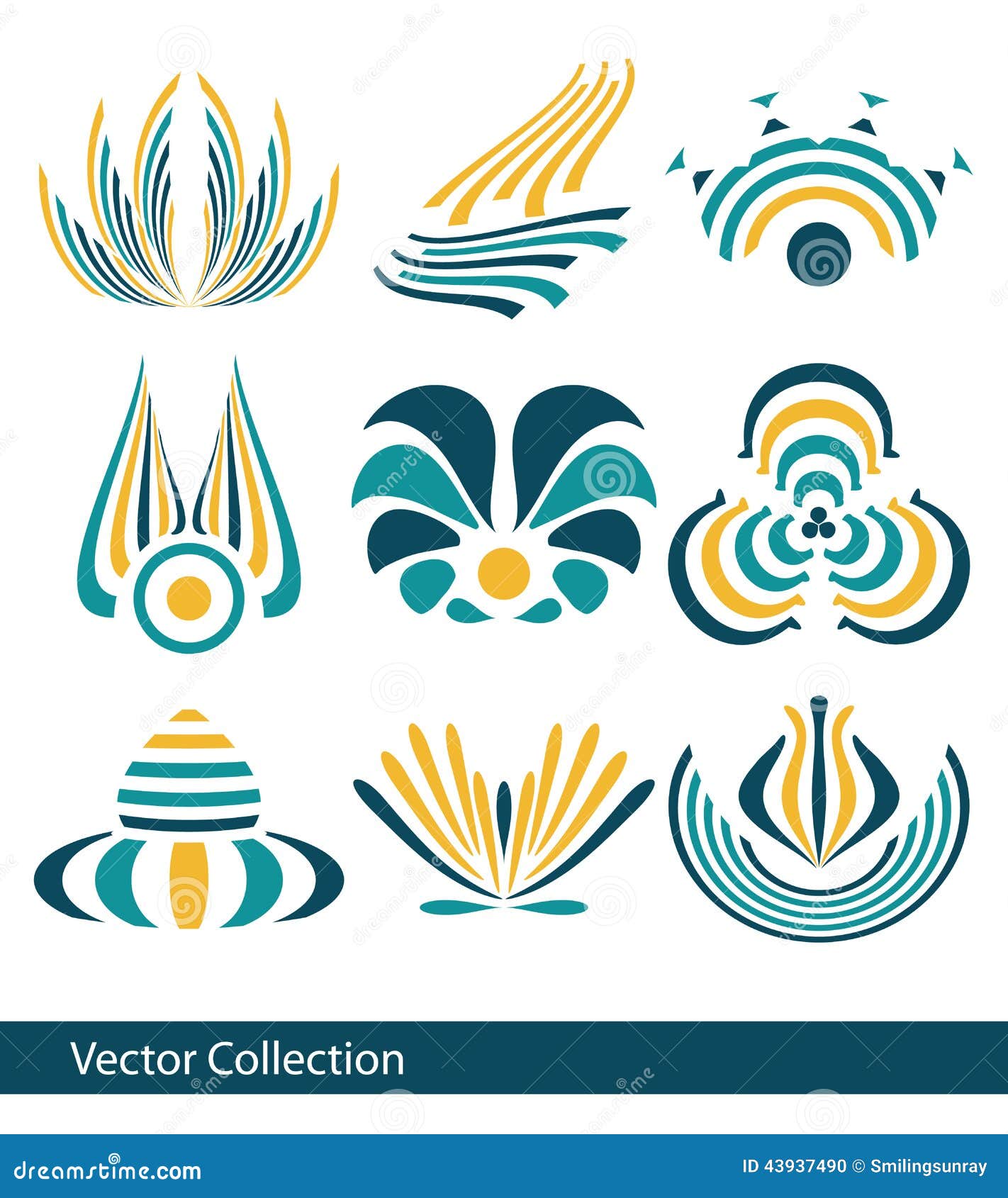 Floral symbols stock vector. Illustration of palm, element - 43937490