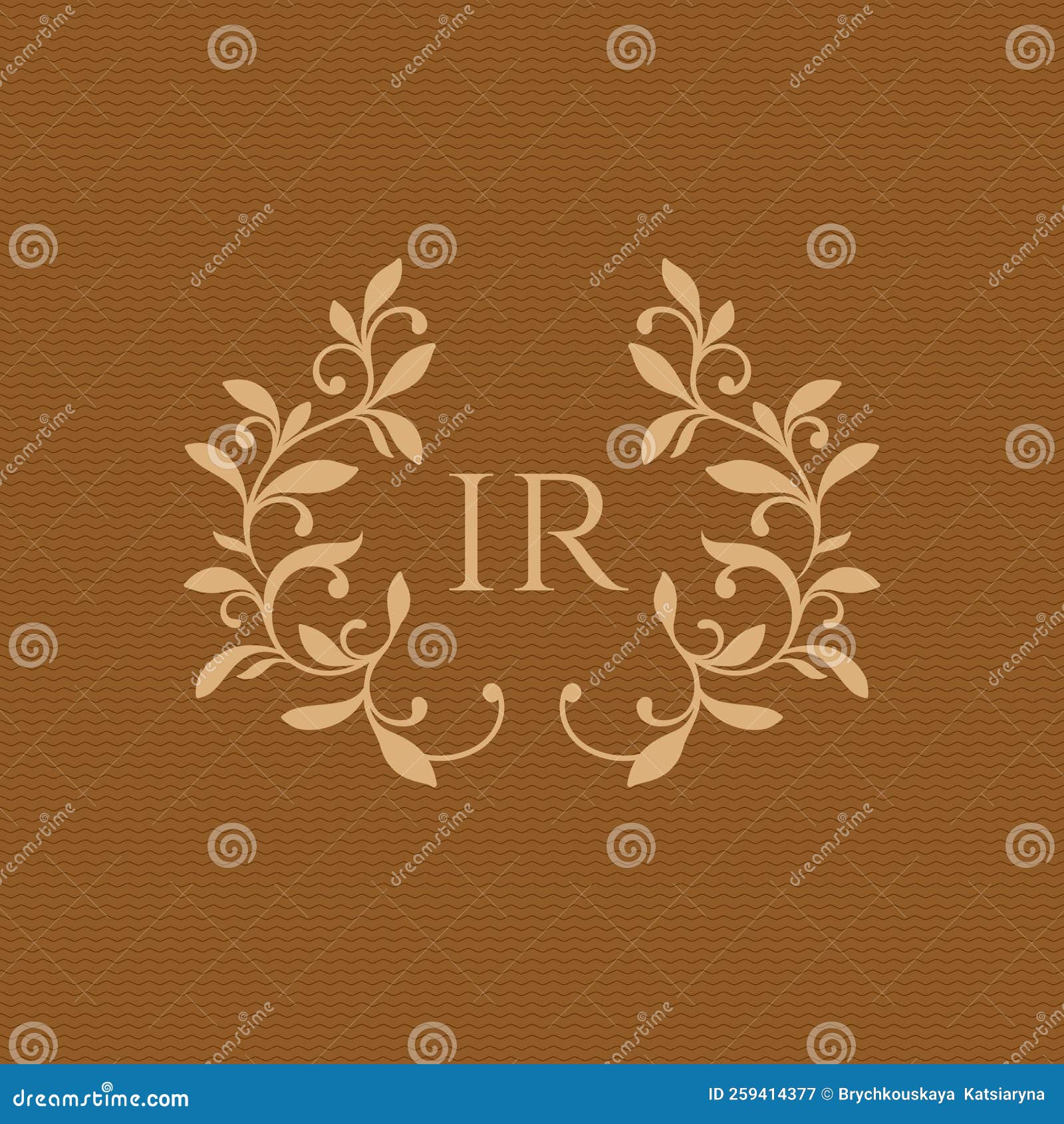 Floral Symmetrical Frame Monogram. Classic Decorative Element Stock ...