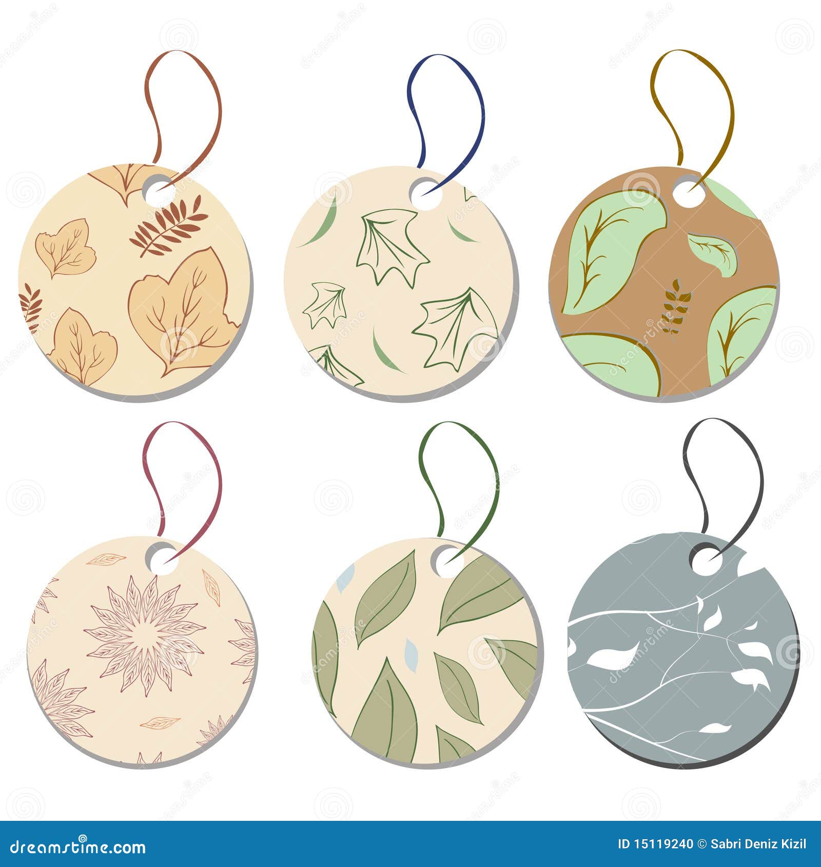 Floral tag set stock vector. Illustration of pattern - 15119240