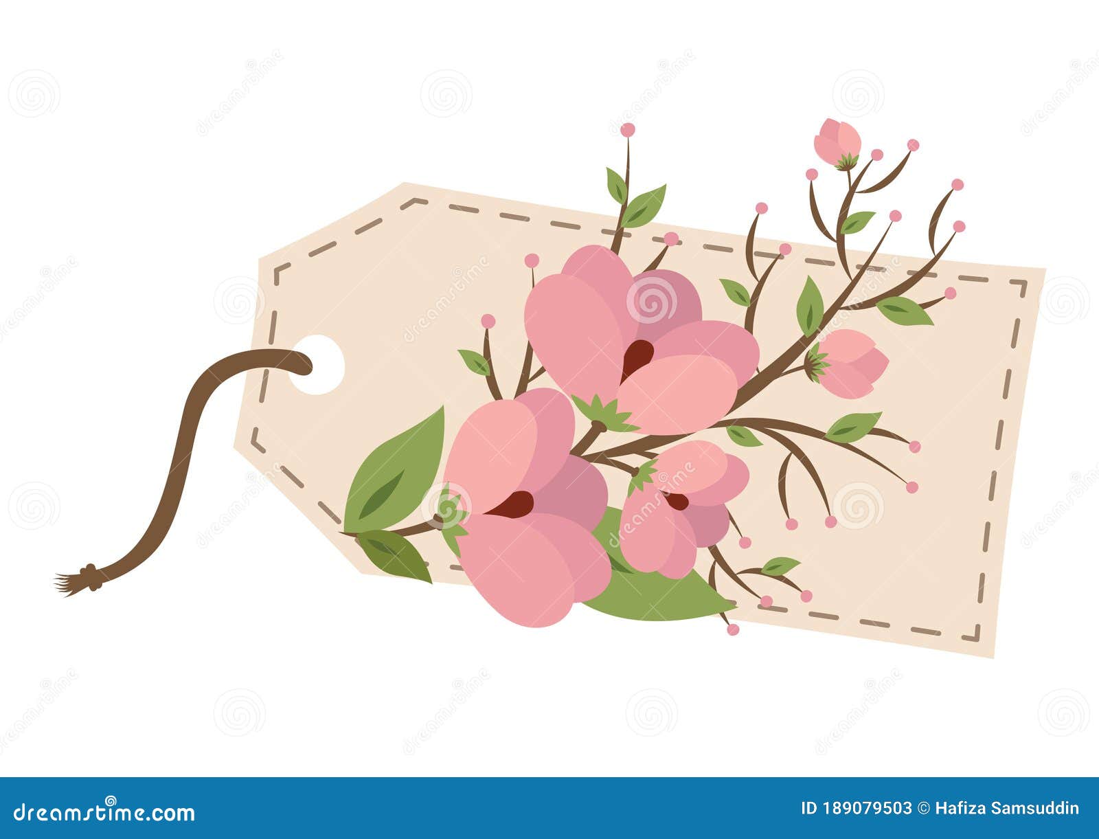 Floral Tag. Vector Illustration Decorative Design Stock Vector ...