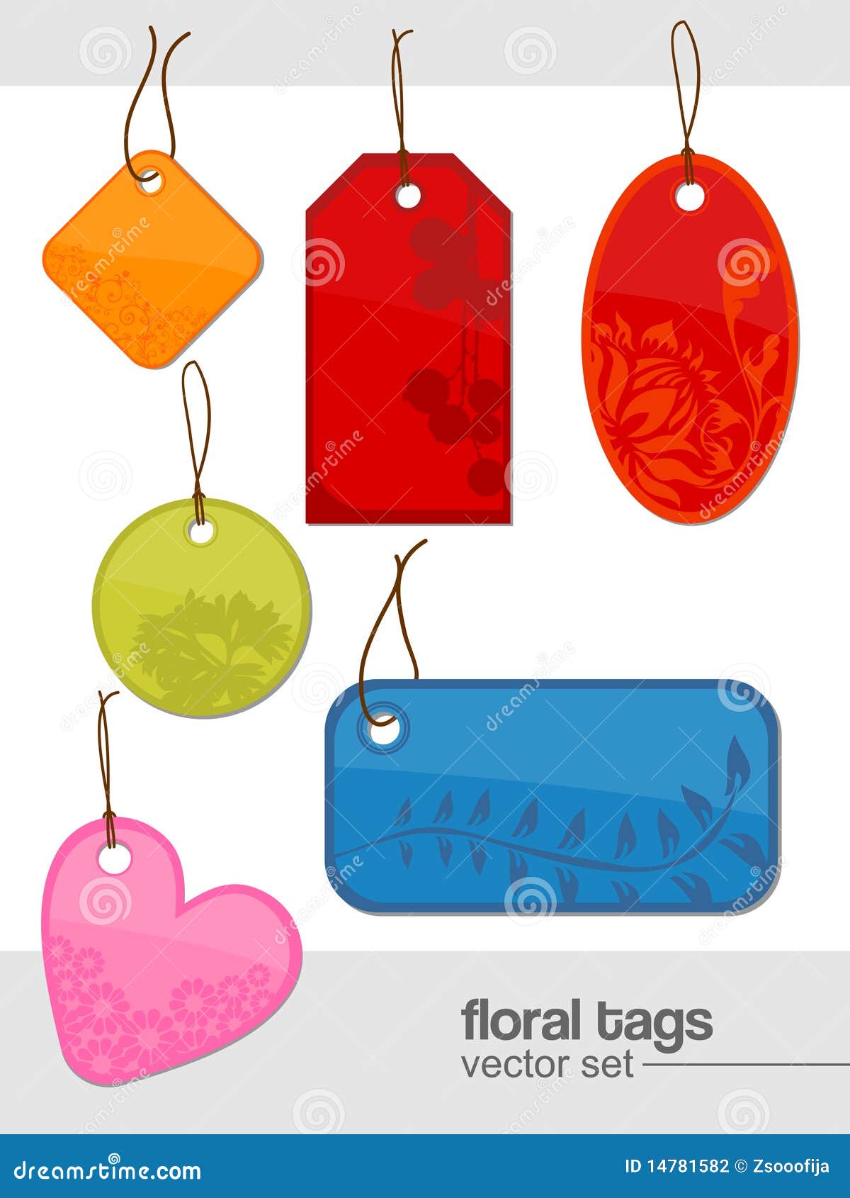 Floral tags stock vector. Illustration of copyspace, floral - 14781582