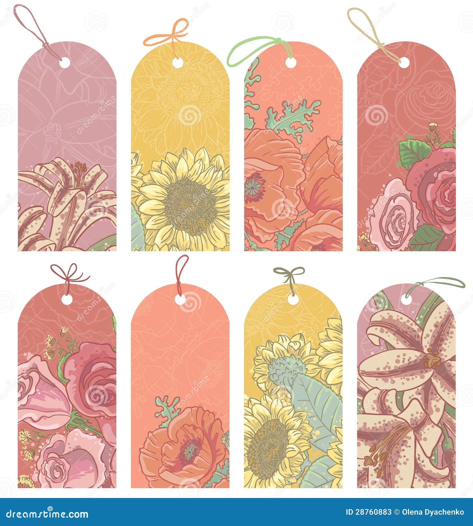 Floral tags stock vector. Illustration of blossom, nature - 28760883