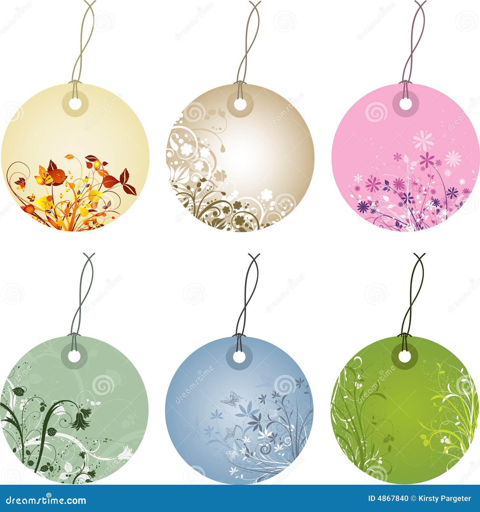 Floral tags stock vector. Illustration of grunge, label - 4867840