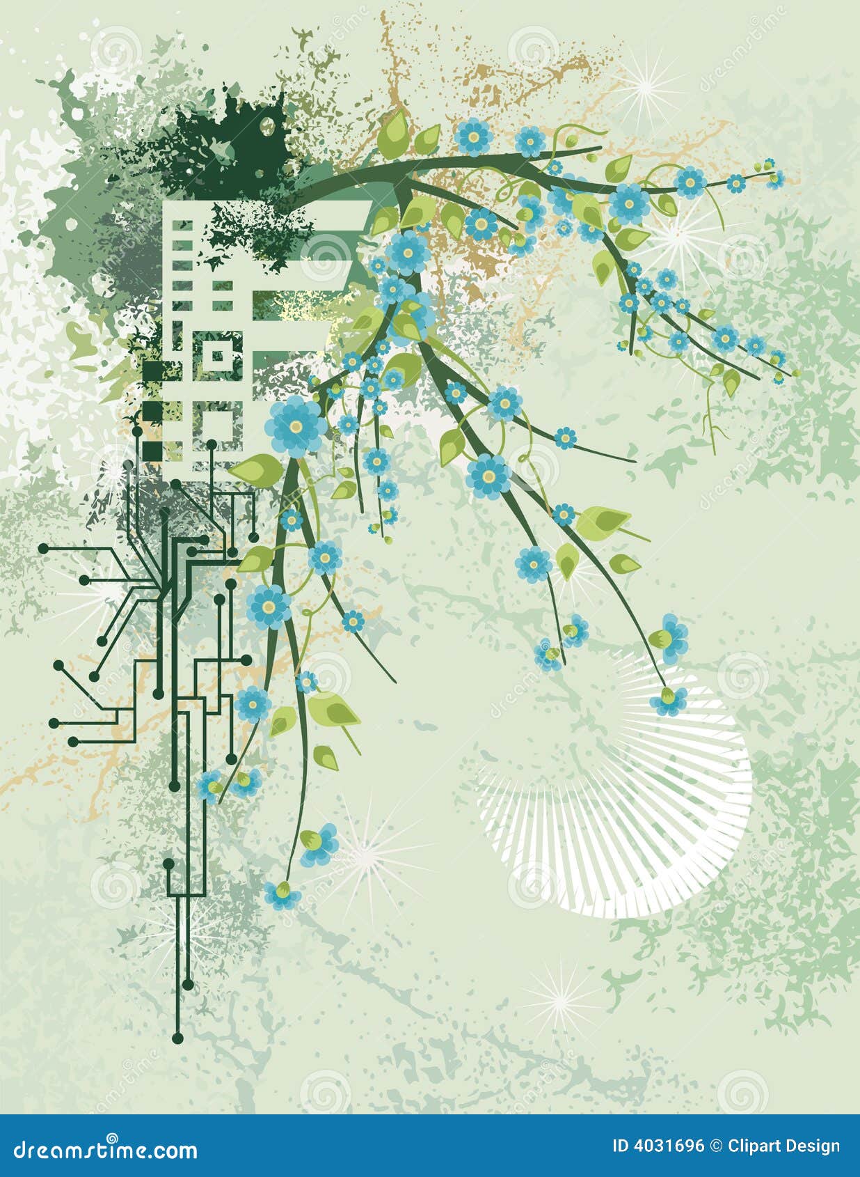 Floral Technical Background Stock Vector - Illustration of drive ...