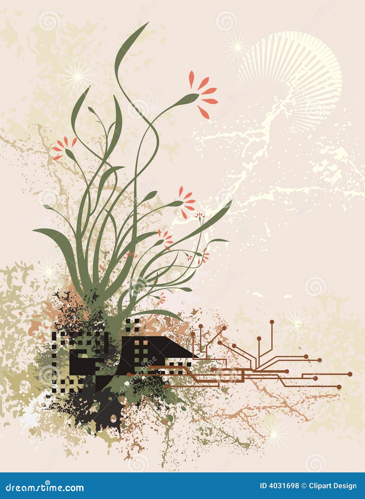 Floral Technical Background Stock Vector - Illustration of flourishes ...