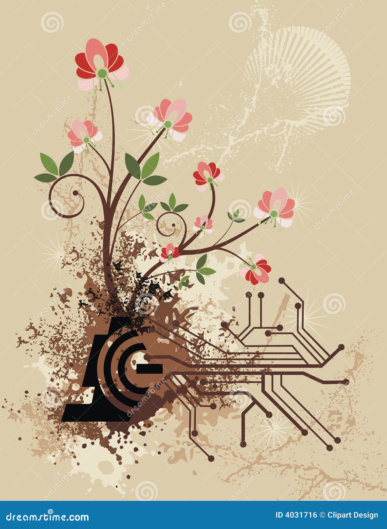 Floral Technical Background Stock Vector - Illustration of abstract ...
