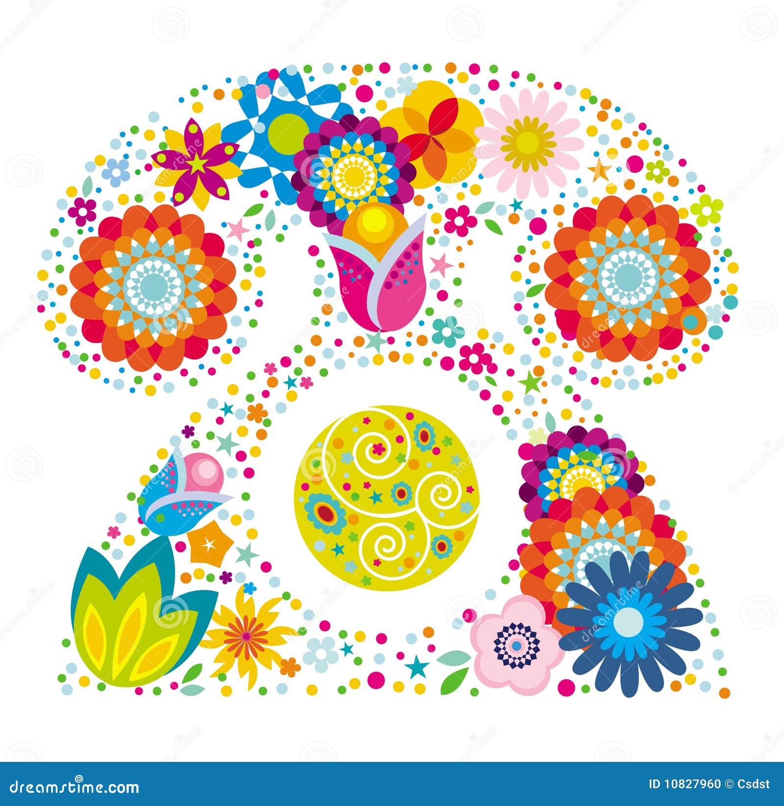 Floral telephone stock vector. Illustration of flower - 10827960