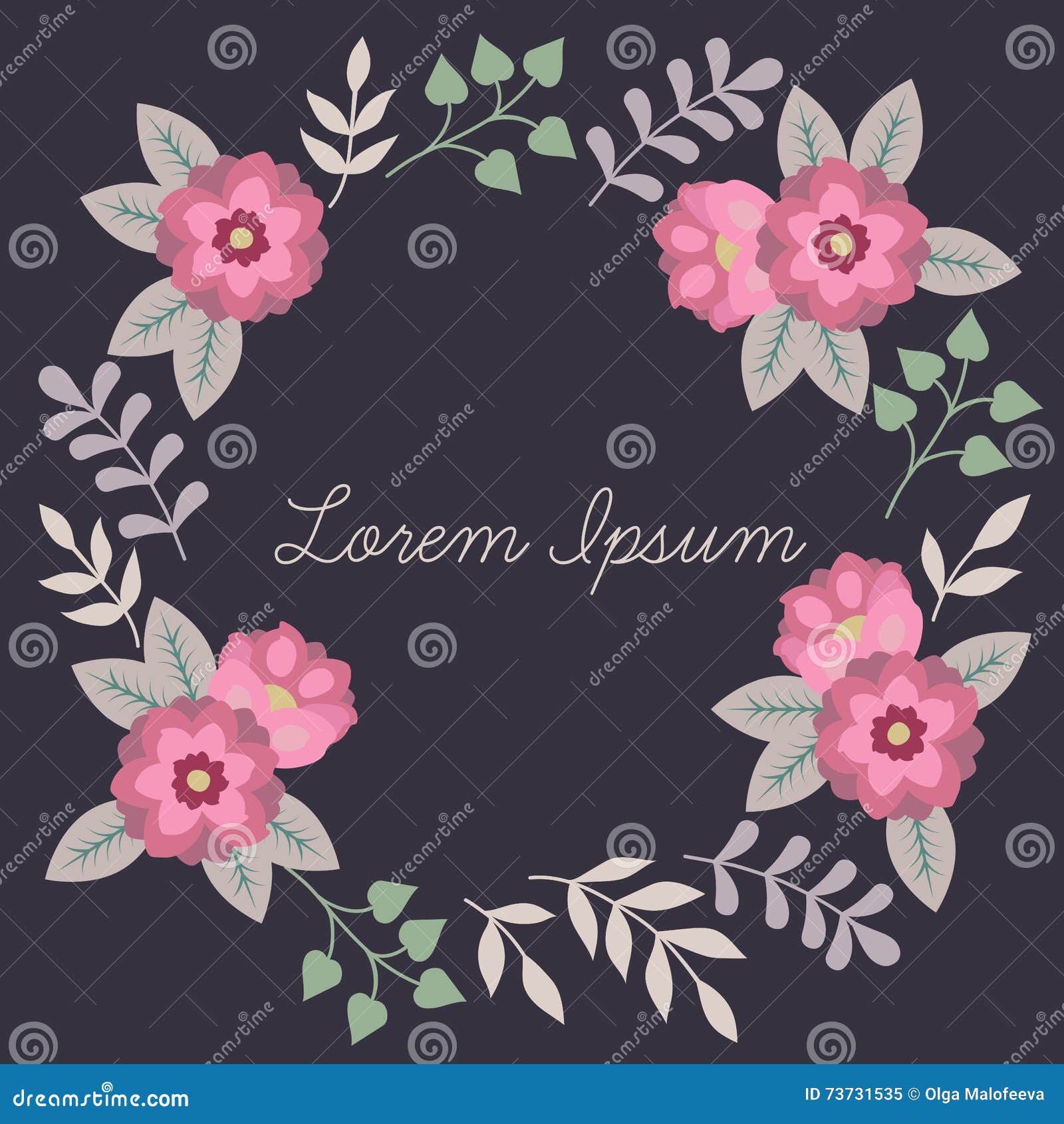 Floral text border stock vector. Illustration of element - 73731535