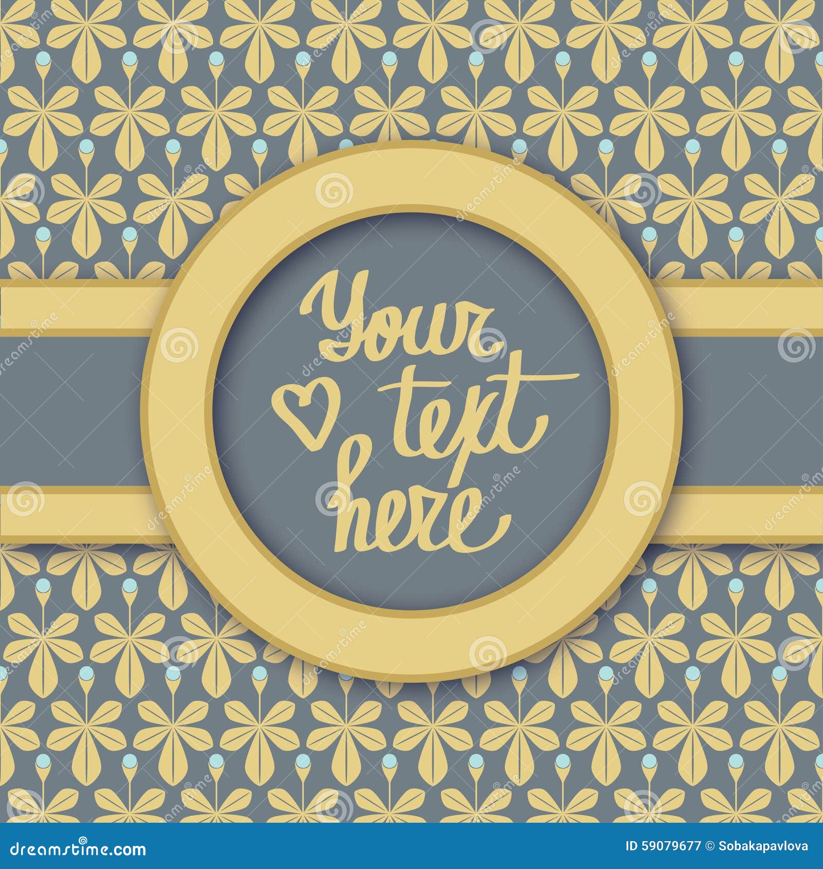 Floral text frame template stock vector. Illustration of card - 59079677