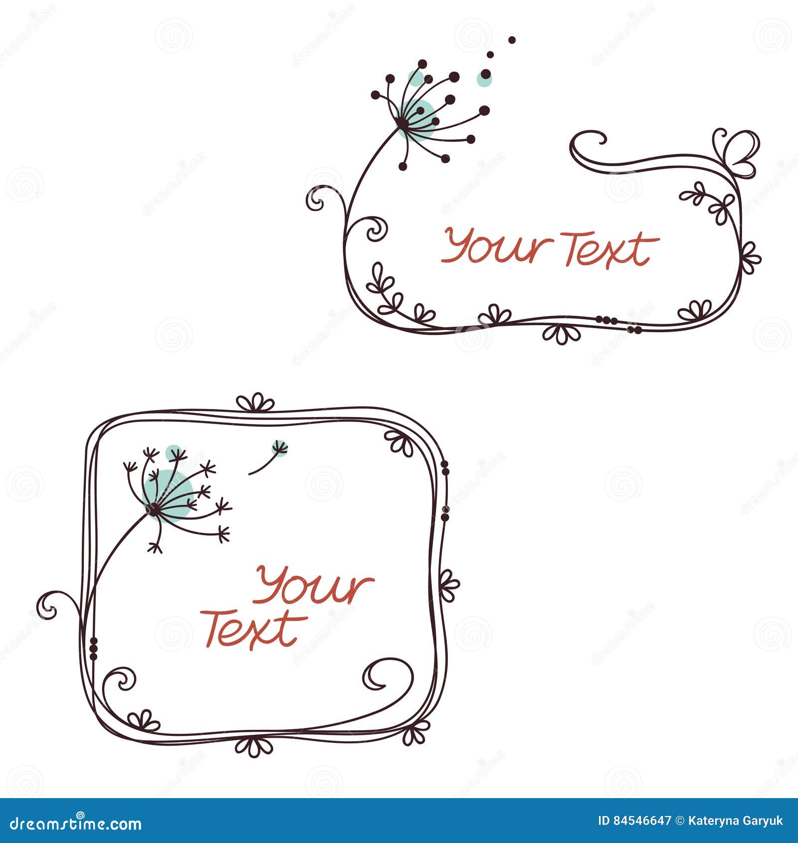 Floral text frames stock vector. Illustration of floral - 84546647