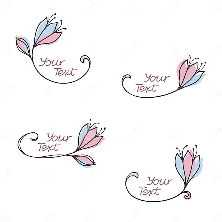 Floral text frames stock vector. Illustration of flourish - 88256199