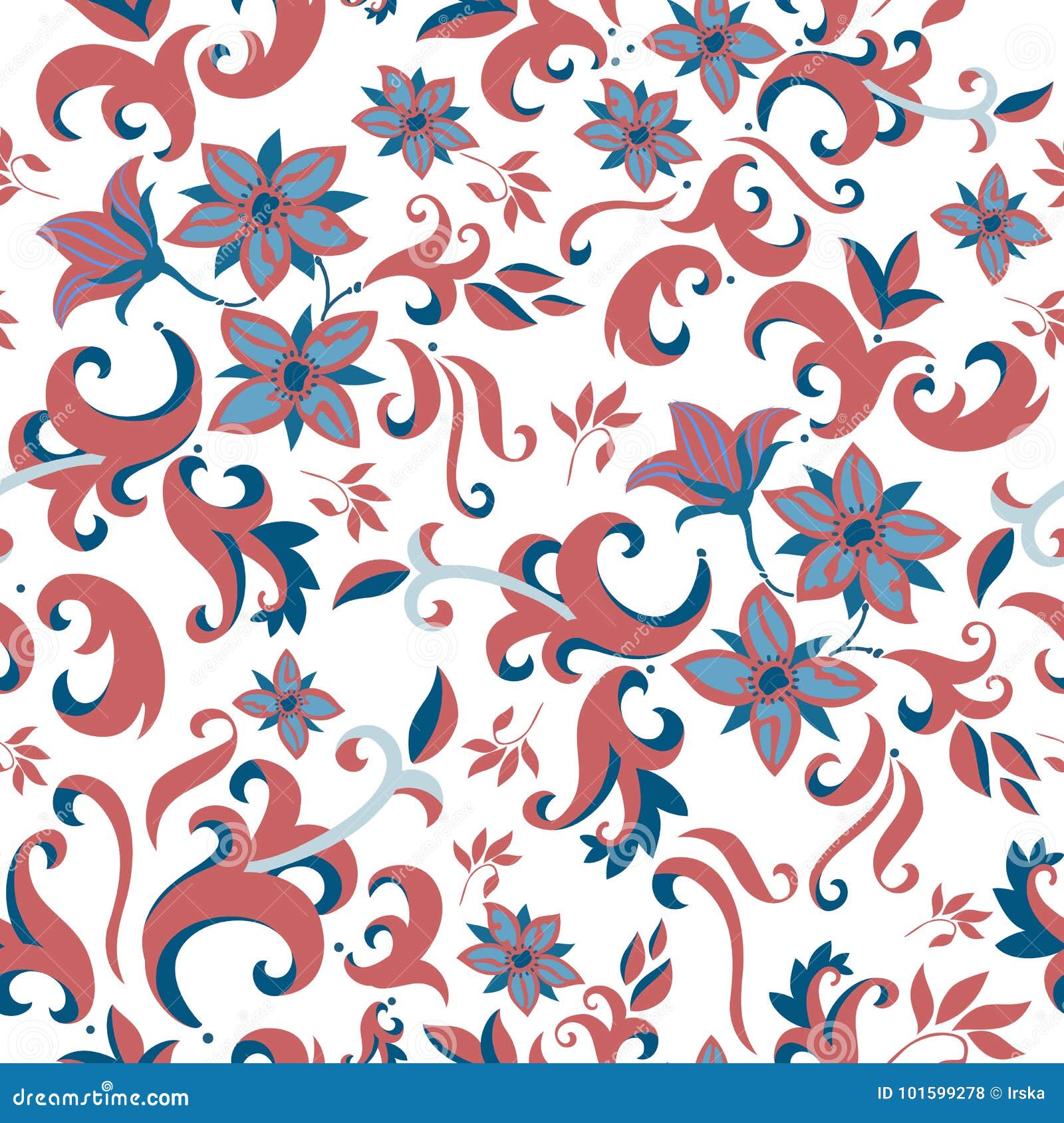 Floral Textile Seamless Vector Pattern Stock Vector - Illustration of ...