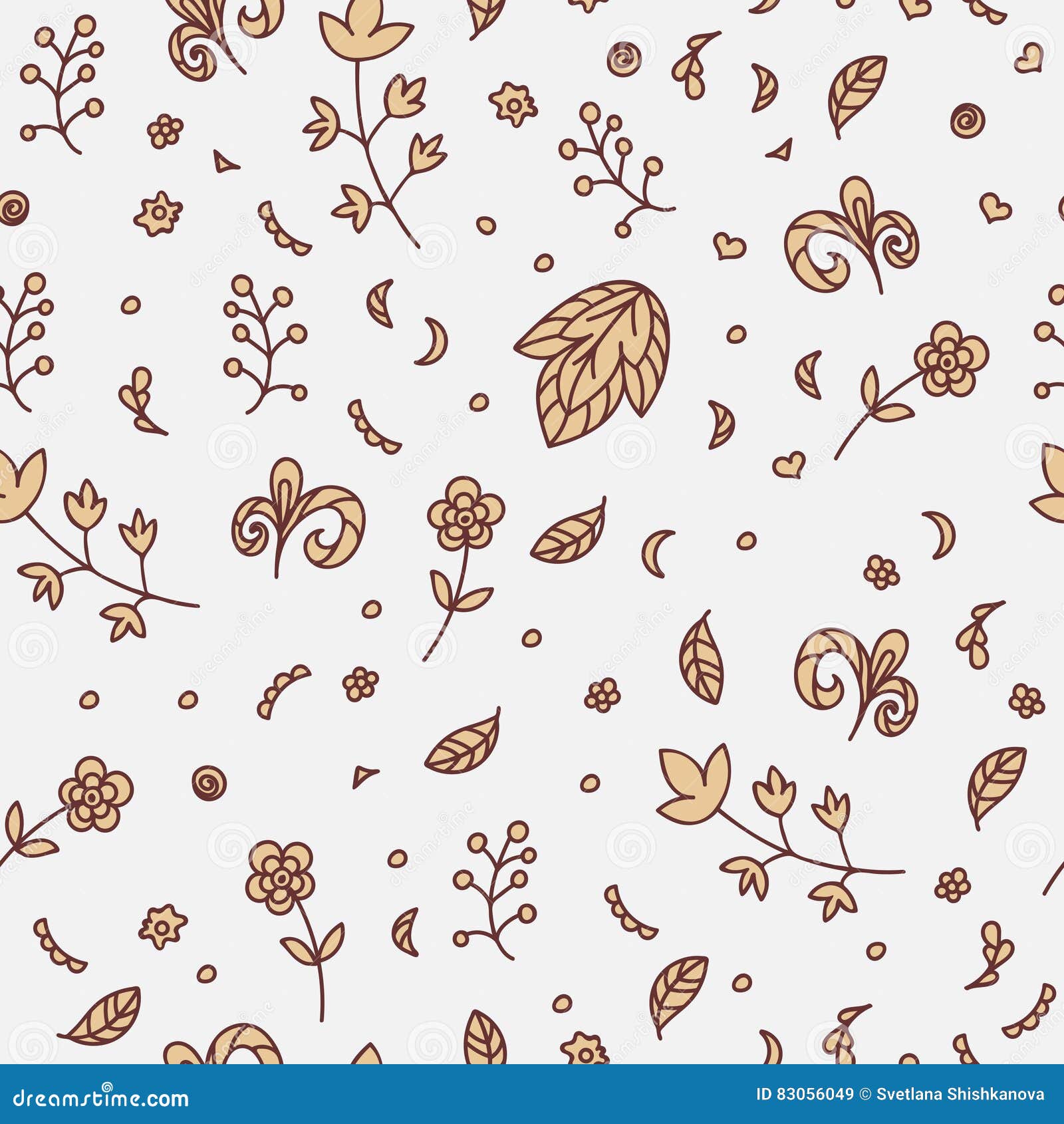 Floral Texture. Doodle Seamless Pattern Stock Vector - Illustration of ...