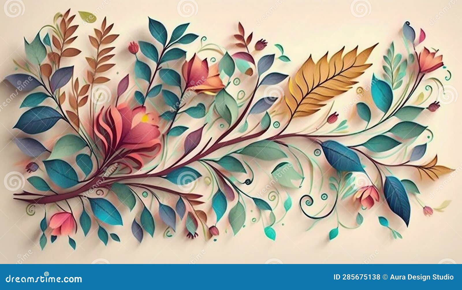 Floral Theme Featuring a Paper Cut Design of Flowers. Generative AI ...