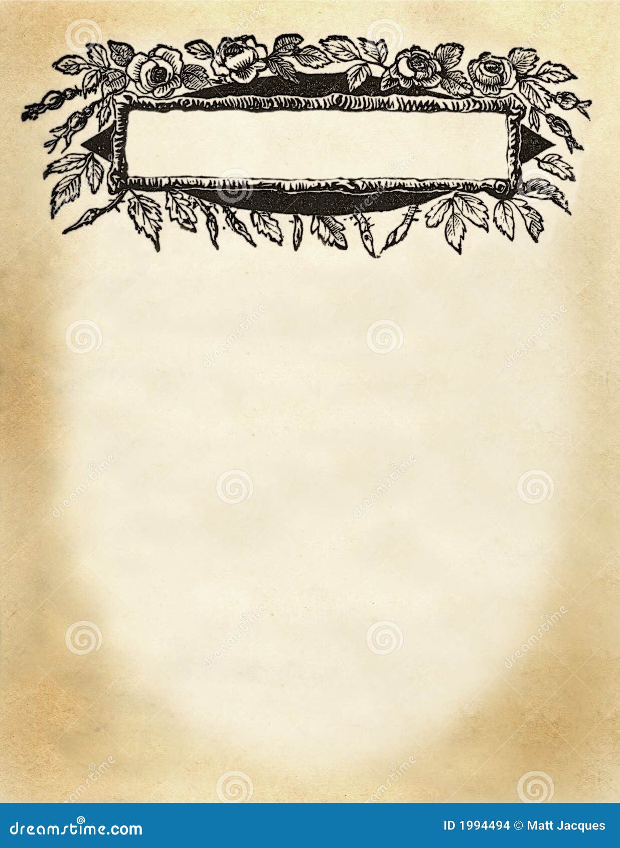 Floral Title Box On Blank Page Royalty-Free Stock Image | CartoonDealer ...