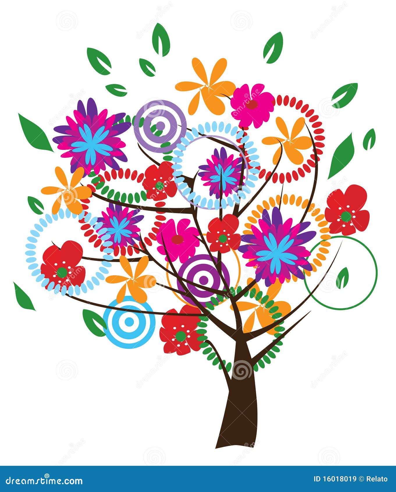 Floral tree stock vector. Illustration of decoration - 16018019