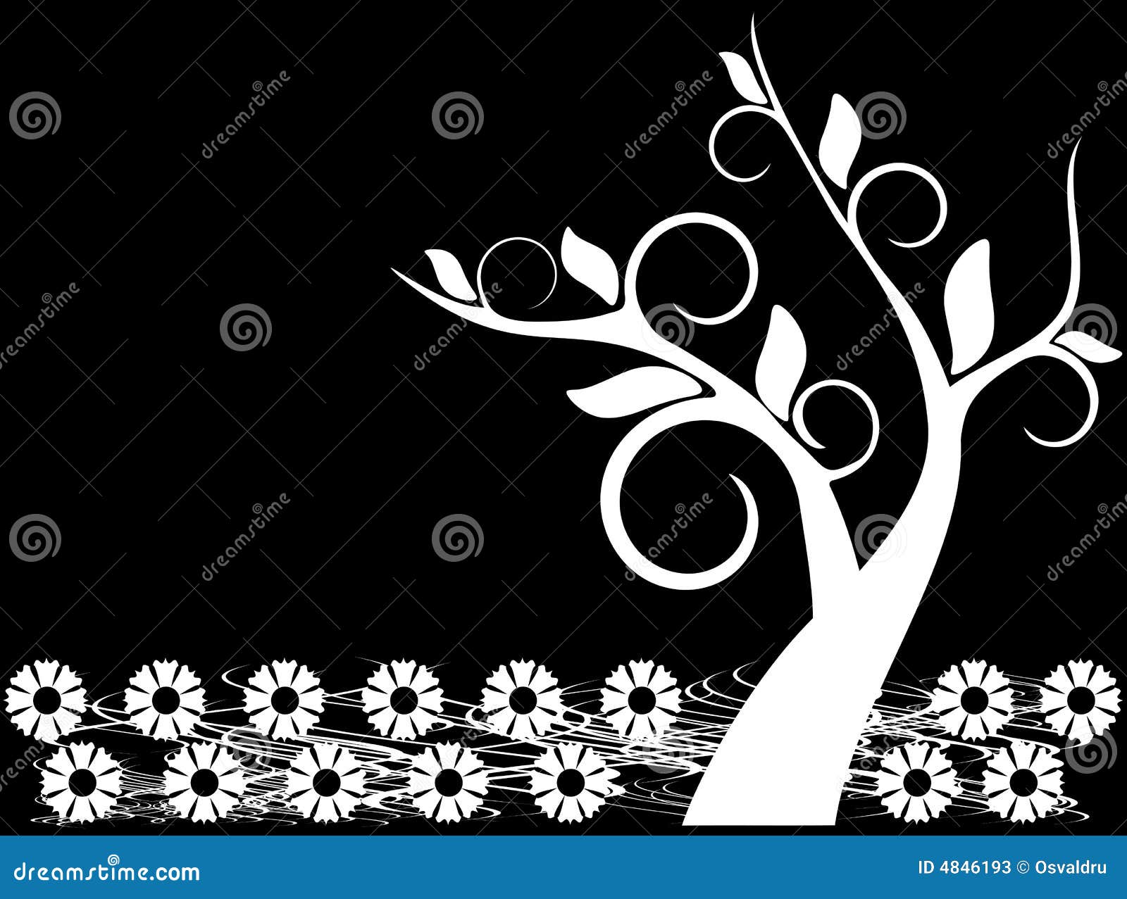 Floral tree background stock vector. Illustration of branch - 4846193